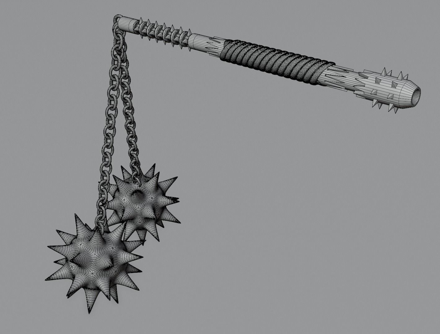 Double flail 3D model 3D model | CGTrader