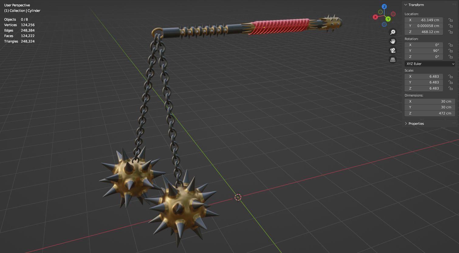 Double flail 3D model 3D model | CGTrader