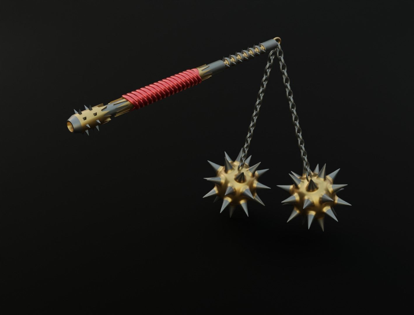 Double flail 3D model 3D model | CGTrader
