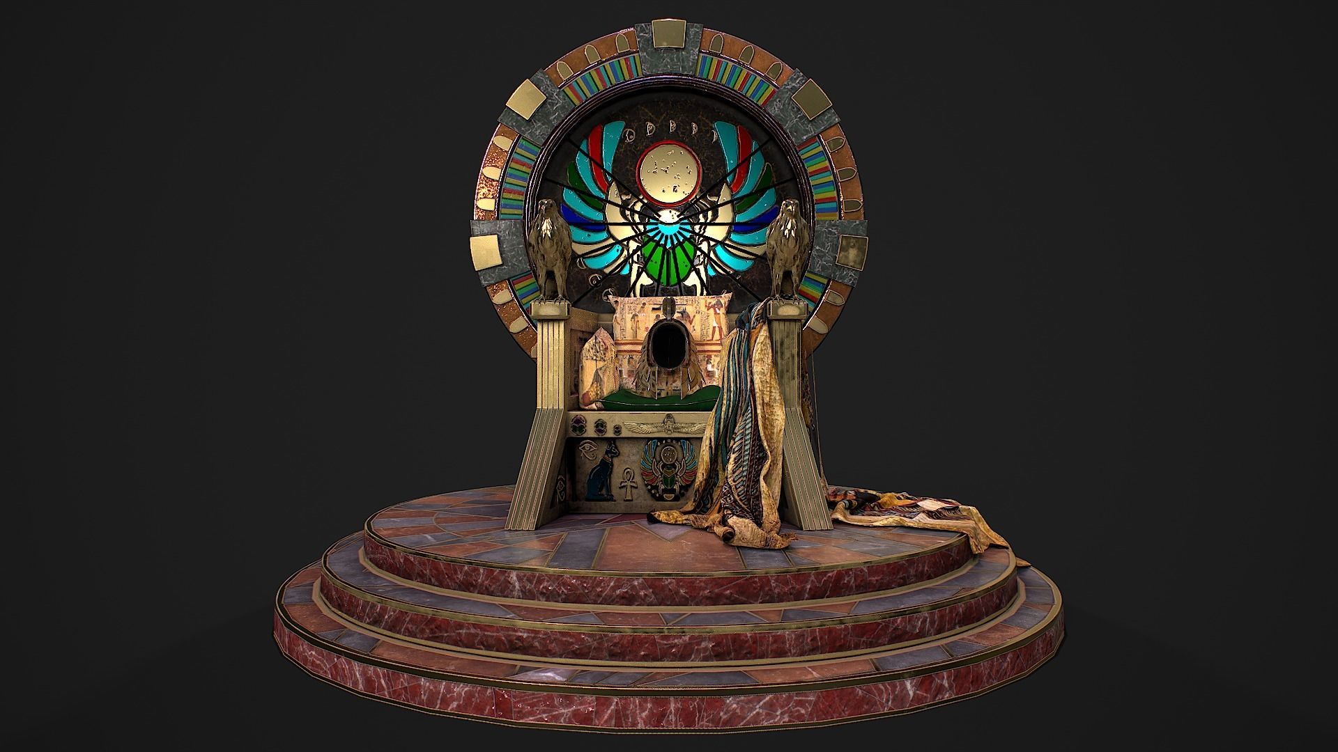 3D model Egyptian throne with accessories VR / AR / low-poly | CGTrader