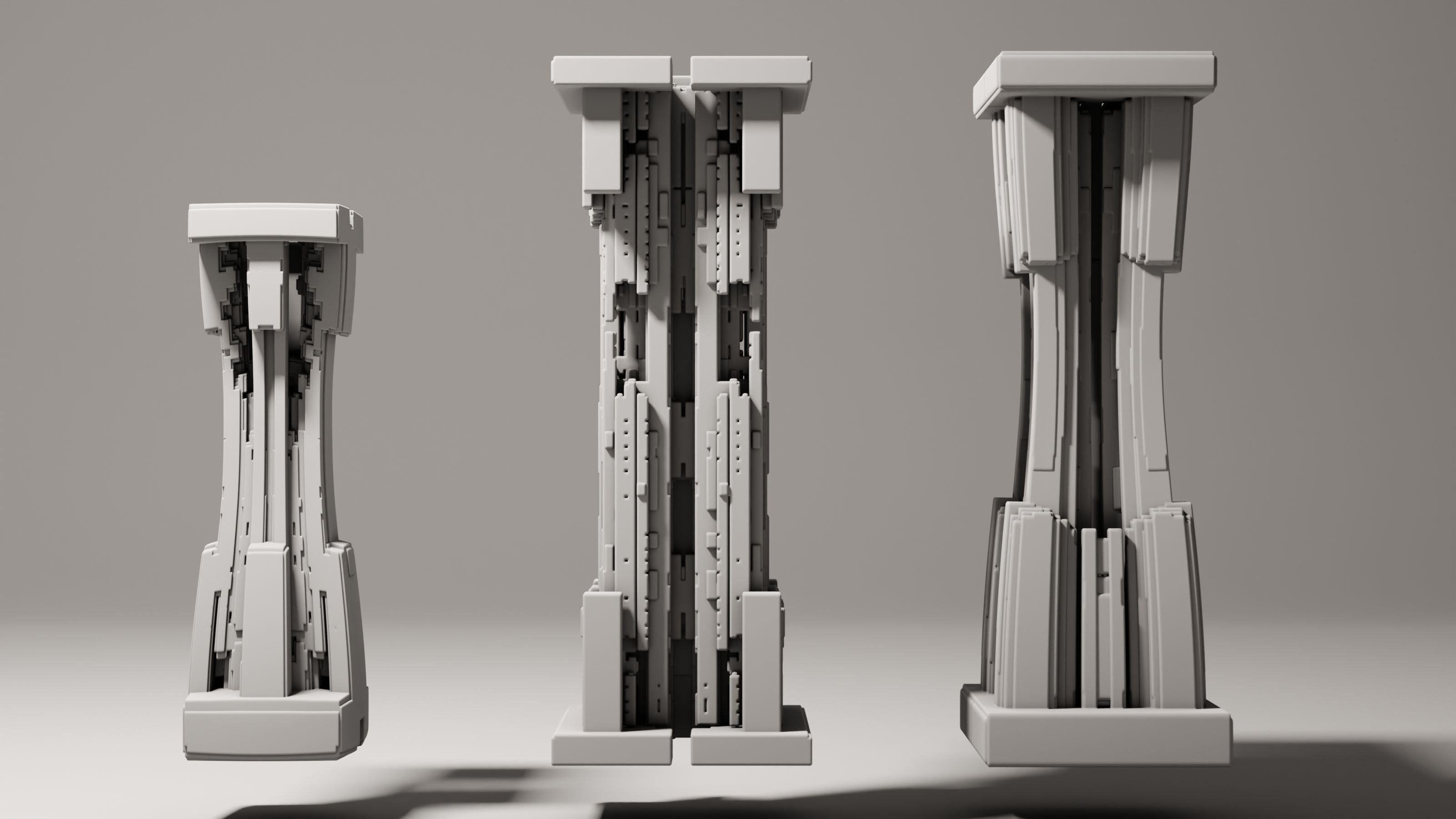 Futuristic Pillars 3D model | CGTrader