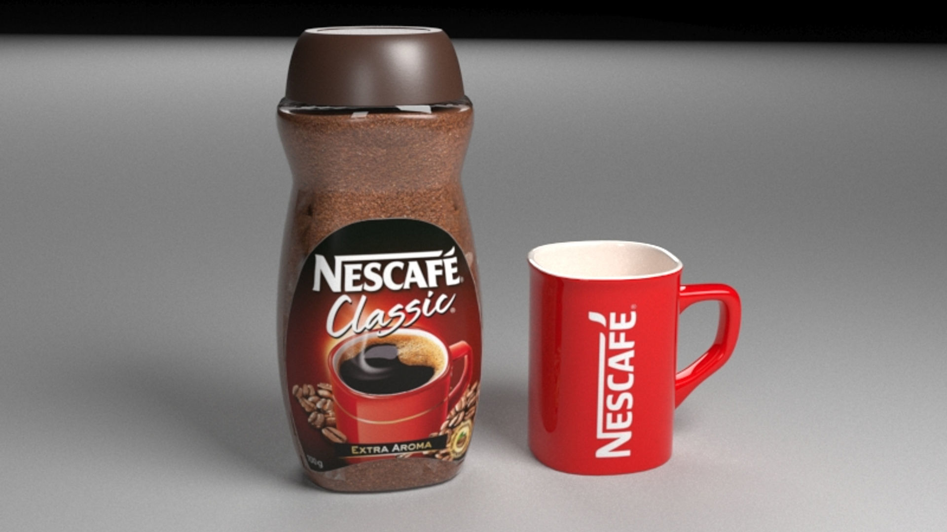 3D model Nescafe Jar and Cup VR / AR / low-poly | CGTrader