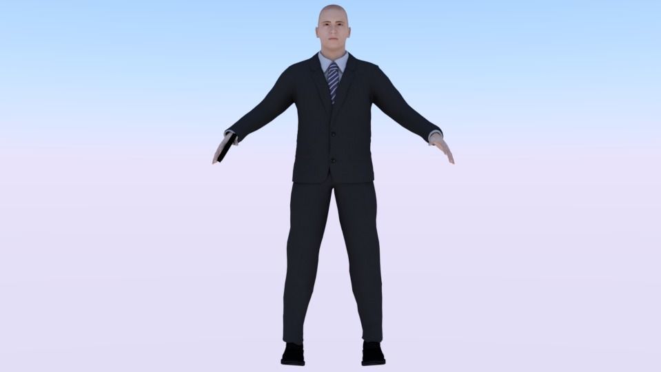 3D model A Man in a Security Guard Costume 01 VR / AR / low-poly | CGTrader