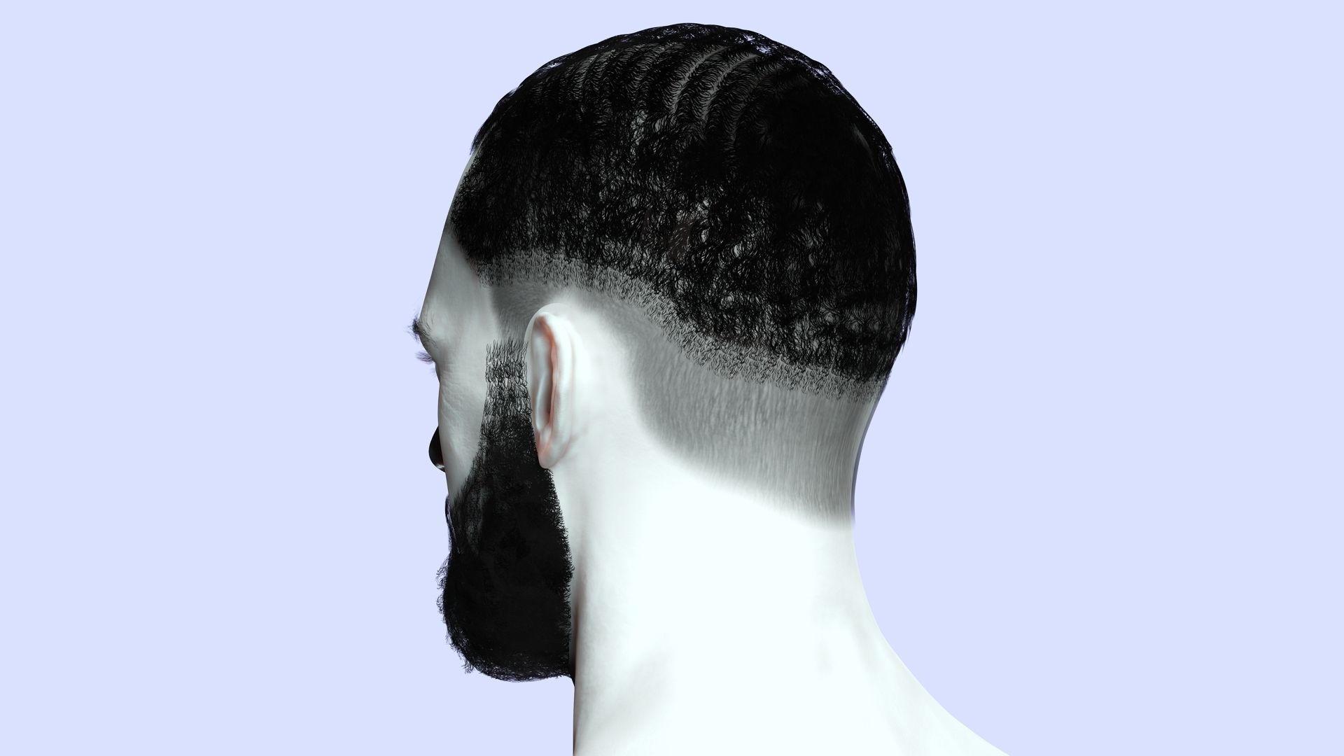 3D model Realistic Male Hair - Afro VR / AR / low-poly | CGTrader
