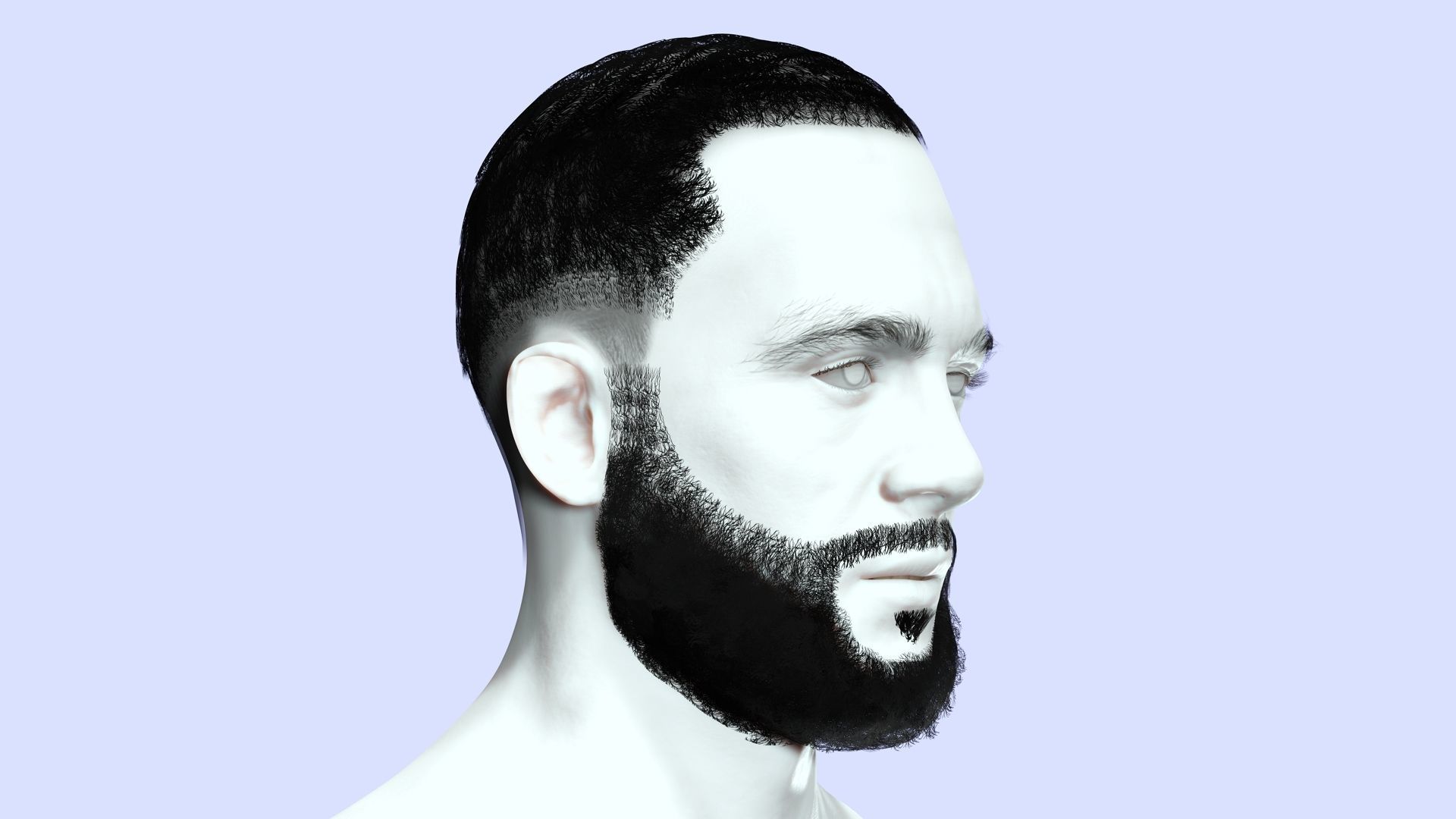 3D model Realistic Male Hair - Afro VR / AR / low-poly | CGTrader