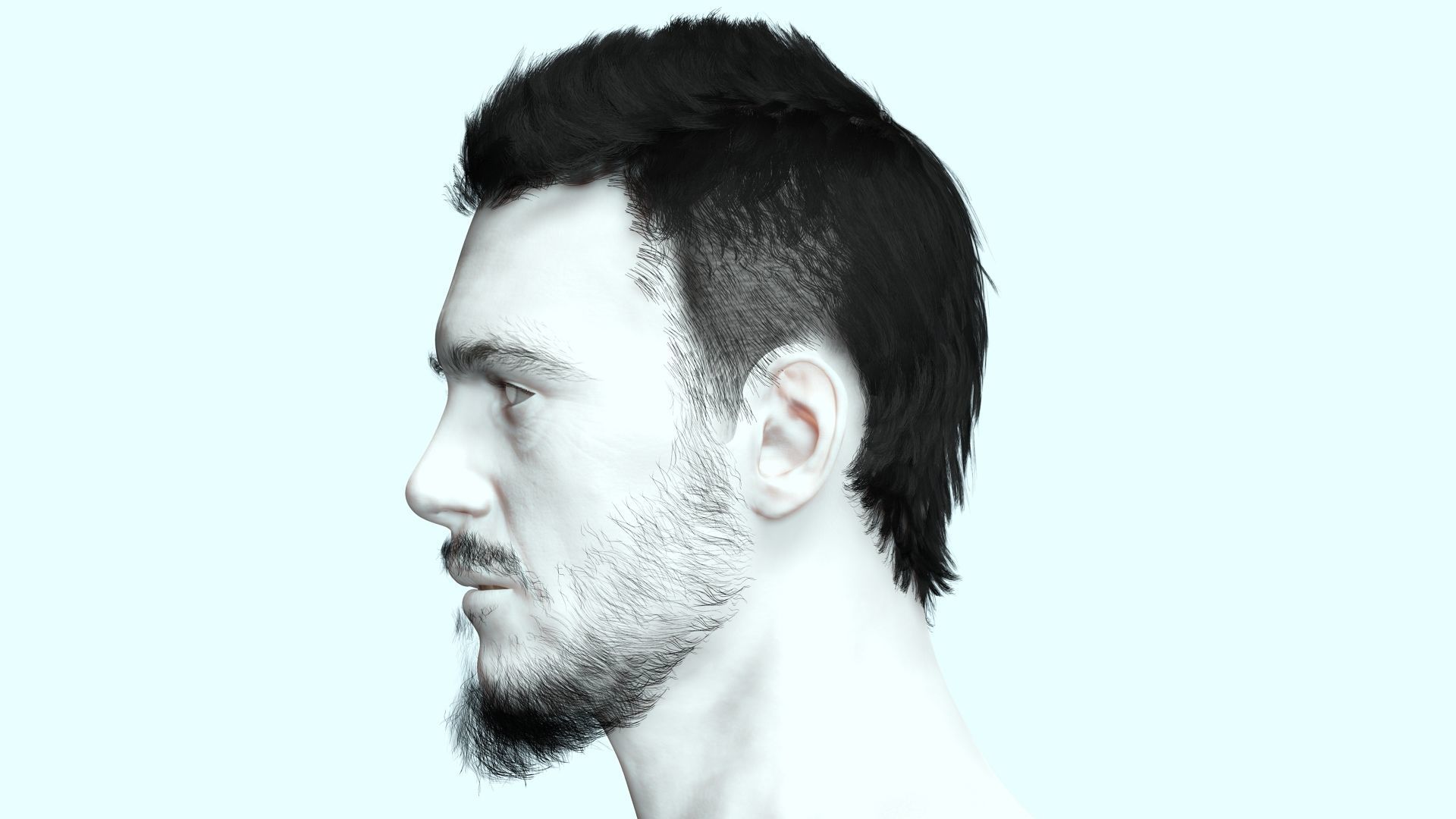 3D model Realistic Male Hair - Faux Hawk Low-Poly VR / AR / low-poly ...
