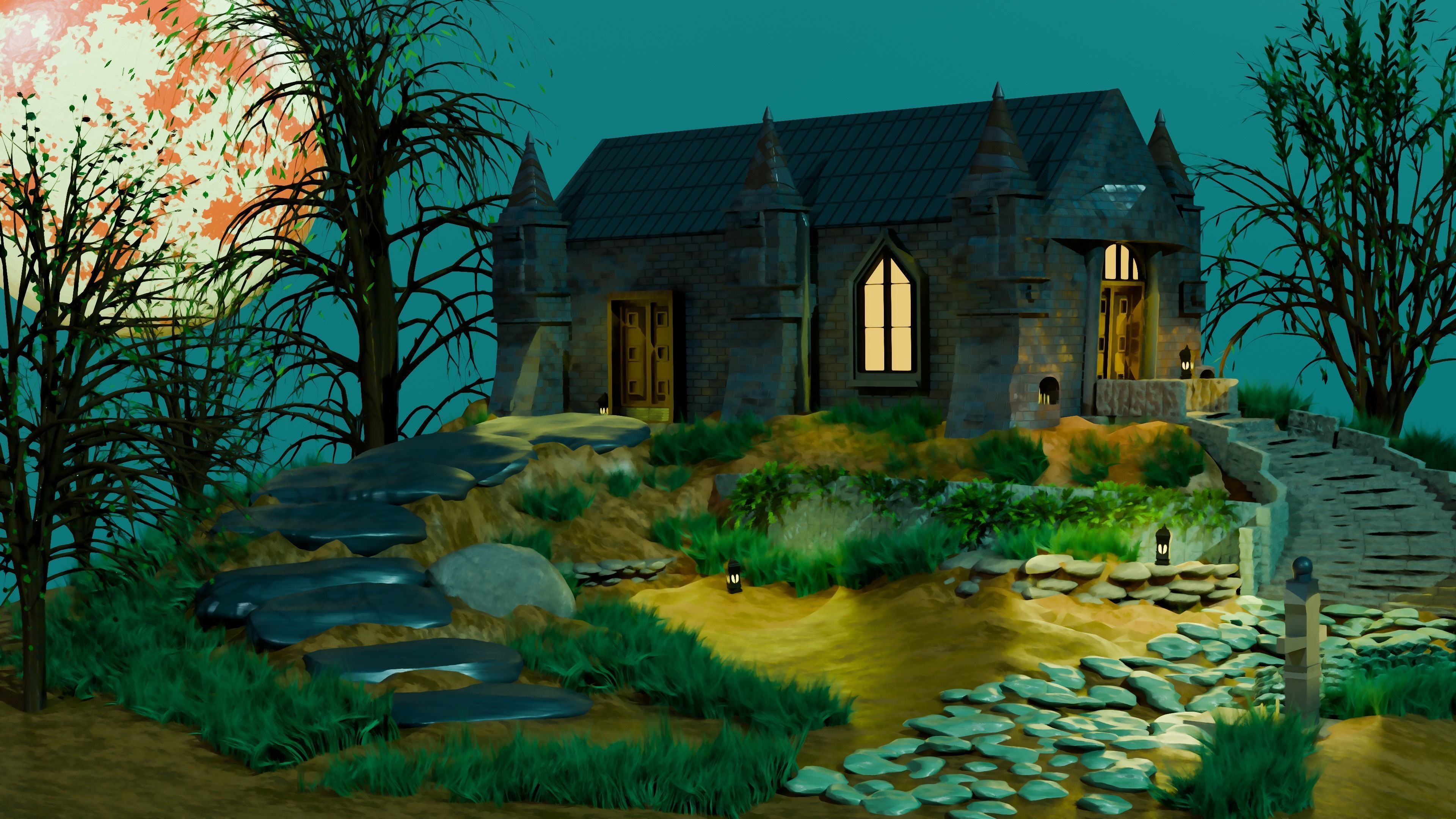 Hunters Dream Inspired House free 3D model | CGTrader
