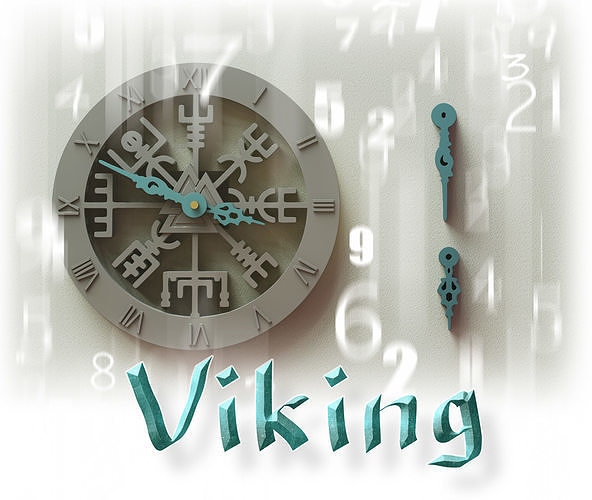 Viking clock 3D model 3D printable | CGTrader