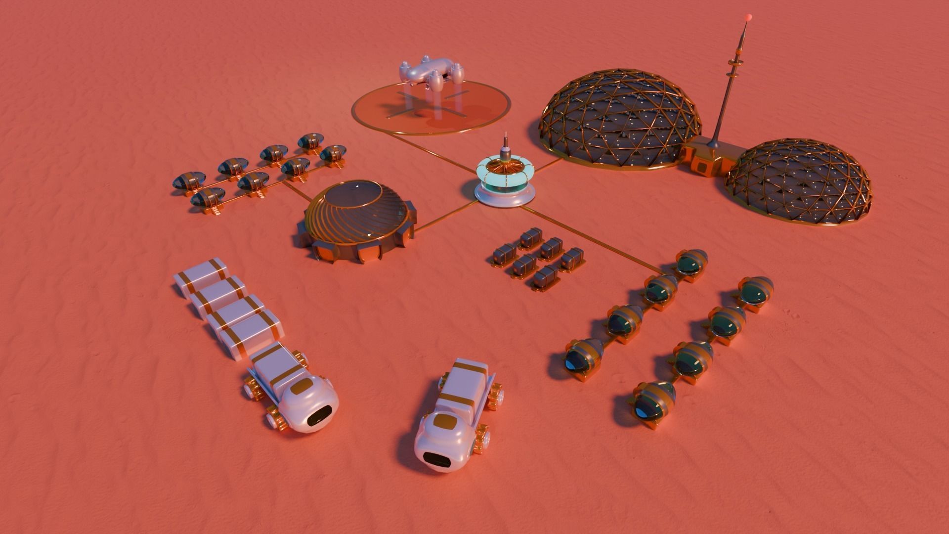 Mars colony 3D model | CGTrader