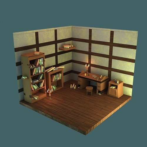 Stylized Room free 3D model | CGTrader