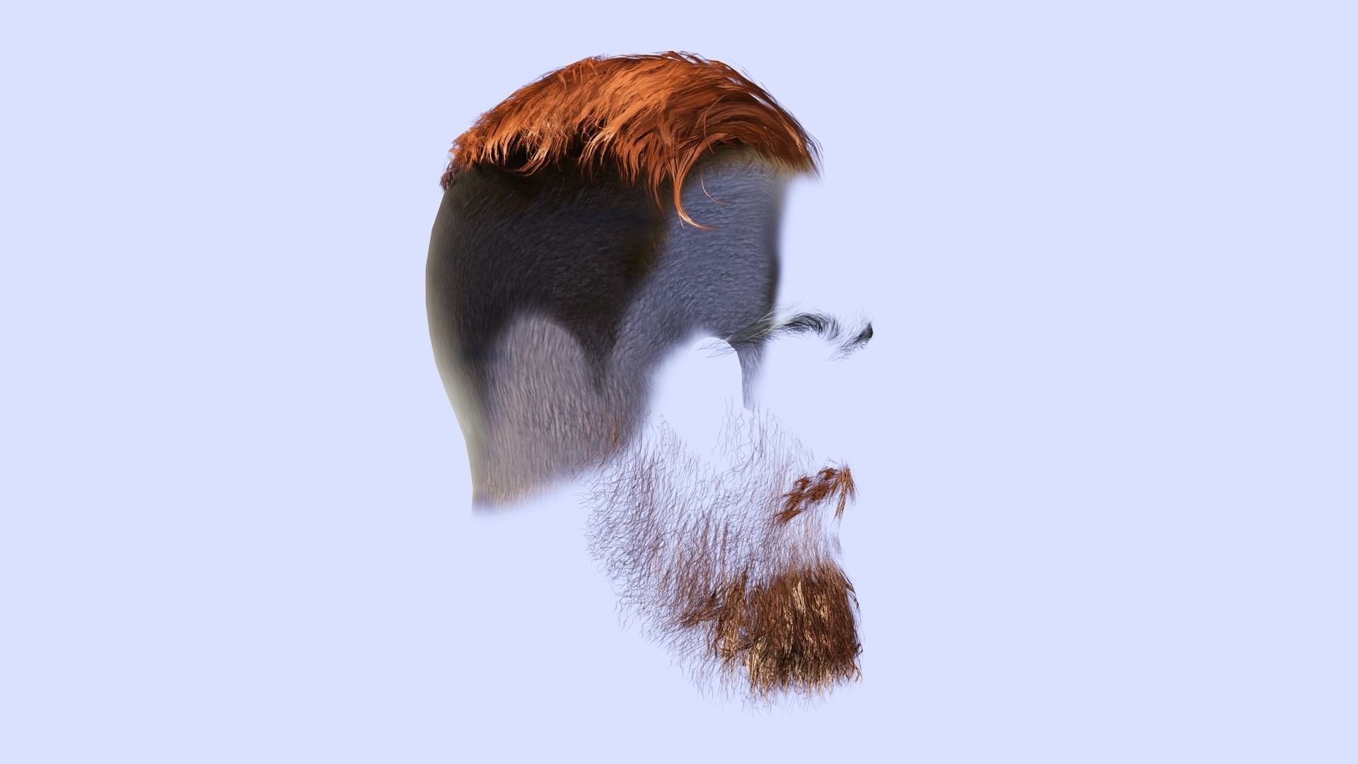 3D model Man Under Cut Hair Style - Brard - Mustache Low-Poly VR / AR ...