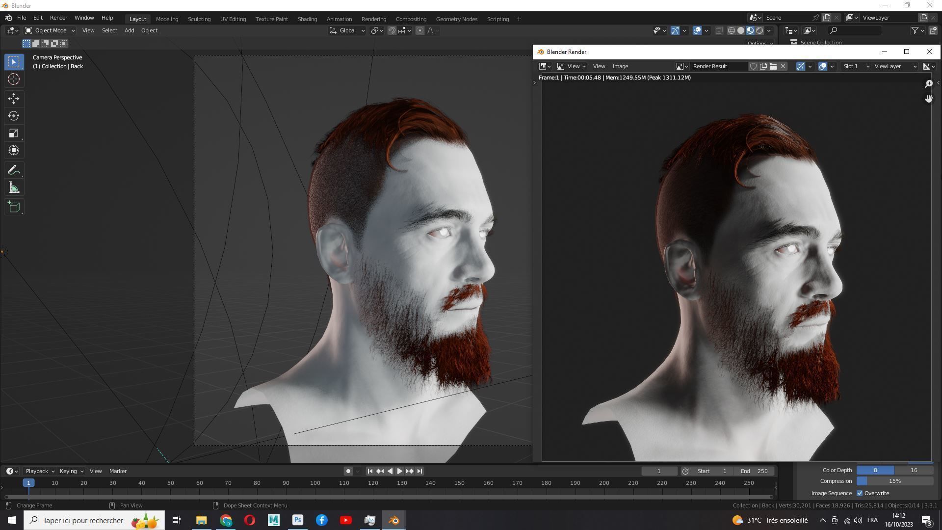 3D model Man Under Cut Hair Style - Brard - Mustache Low-Poly VR / AR ...