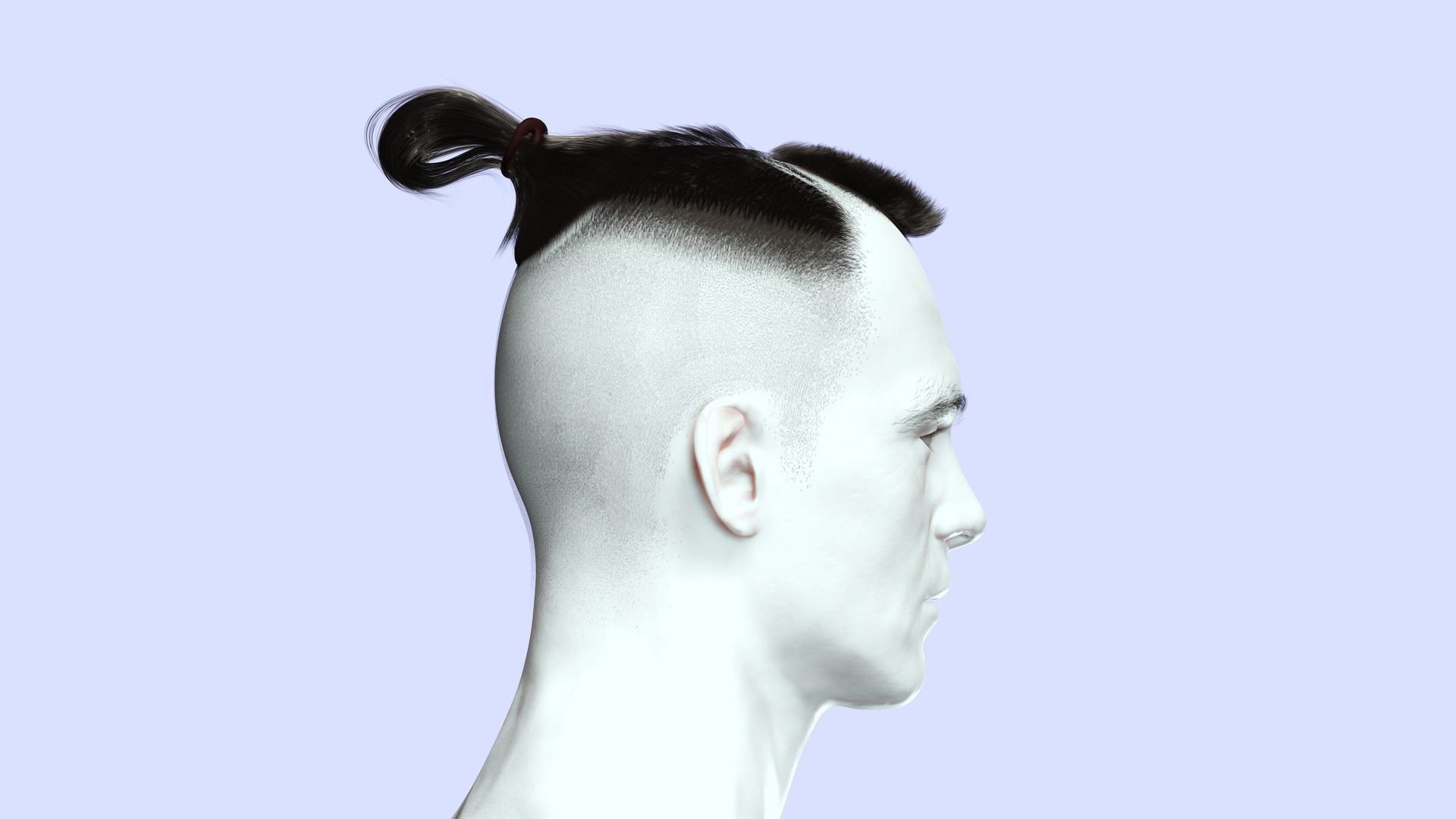 3D model Man Bun -Low Fade Hair Cut Low-Poly VR / AR / low-poly | CGTrader