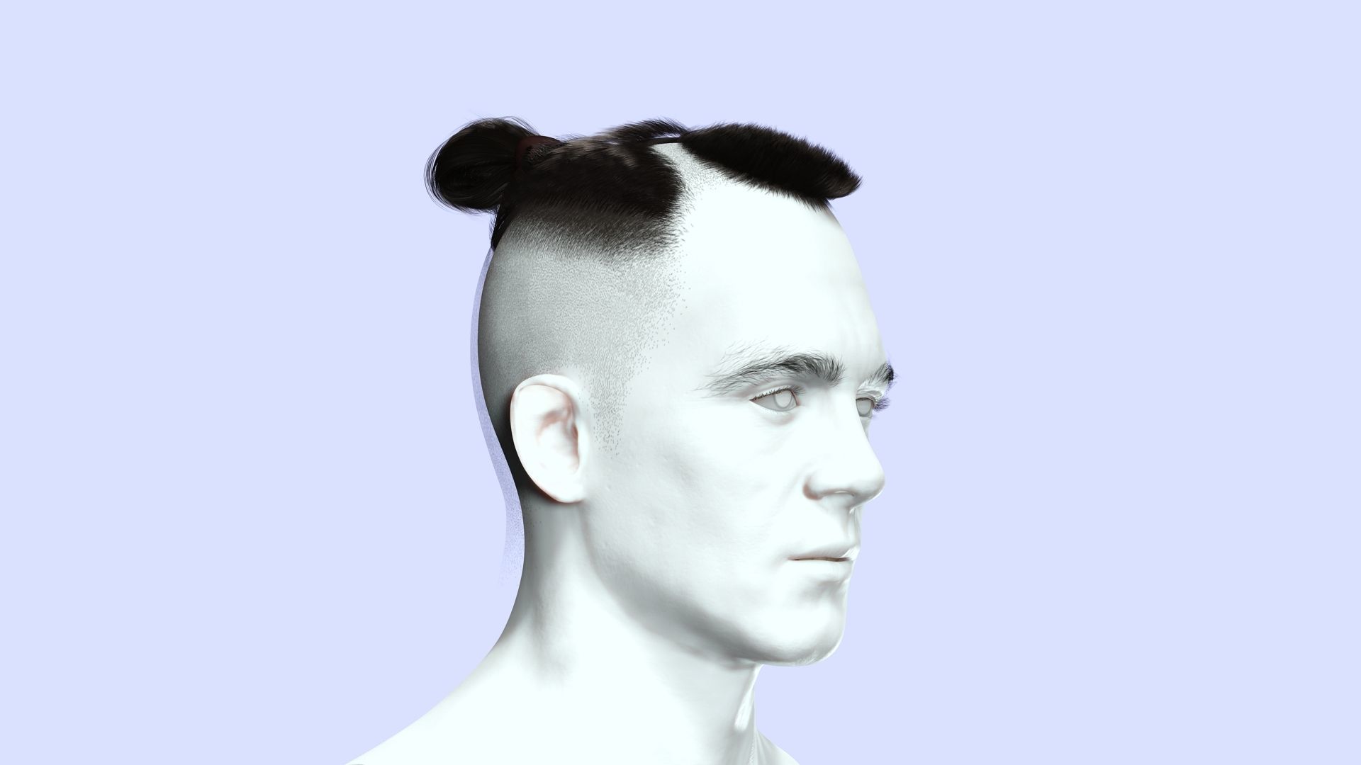 3D model Man Bun -Low Fade Hair Cut Low-Poly VR / AR / low-poly | CGTrader
