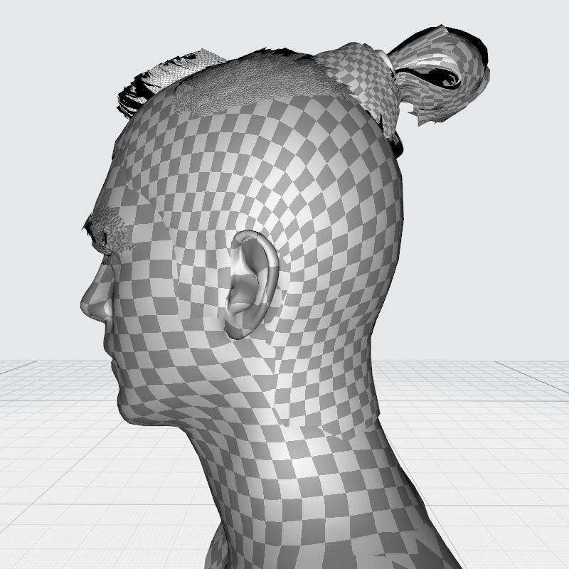 3D model Man Bun -Low Fade Hair Cut Low-Poly VR / AR / low-poly | CGTrader