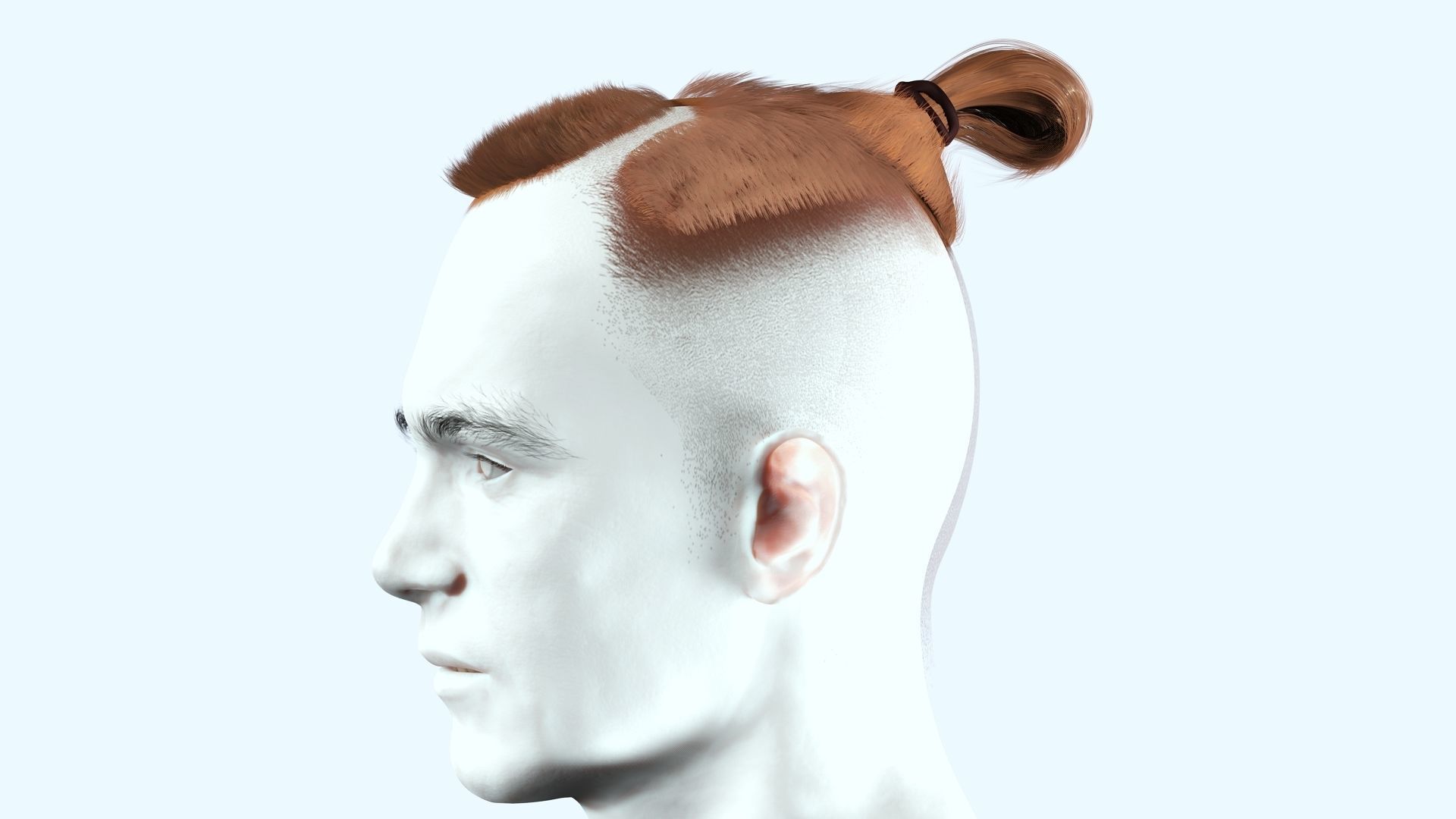 3D model Man Bun -Low Fade Hair Cut Low-Poly VR / AR / low-poly | CGTrader