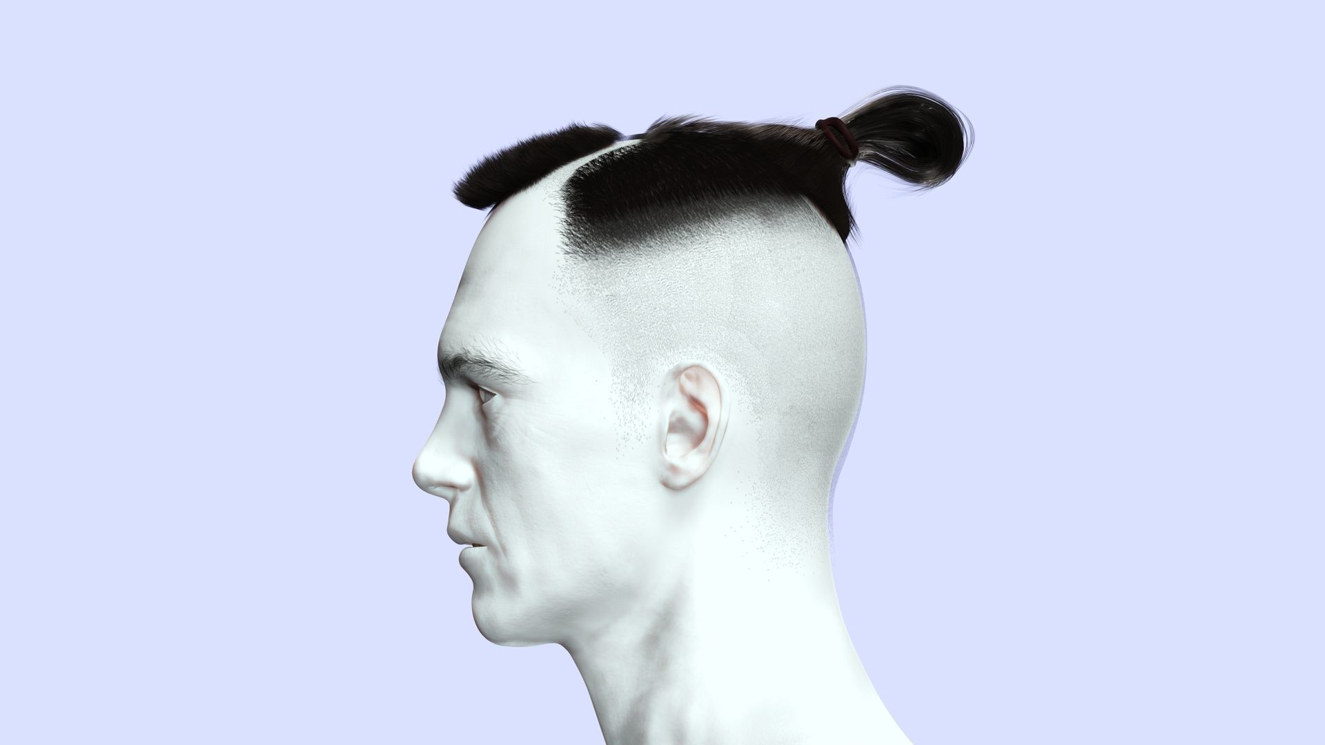 3D model Man Bun -Low Fade Hair Cut Low-Poly VR / AR / low-poly | CGTrader