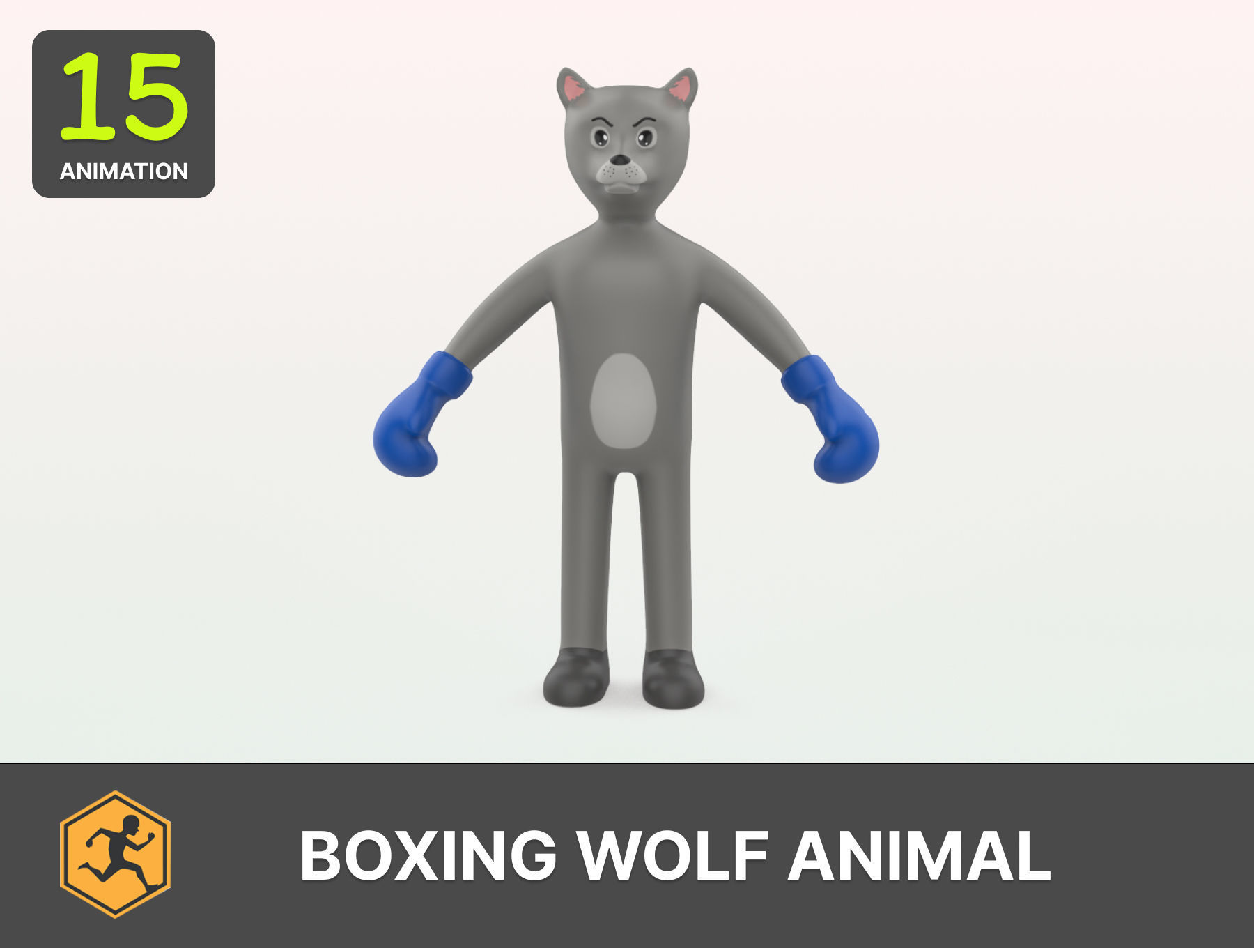 3D model Boxing Wolf Animal Animated VR / AR / low-poly | CGTrader