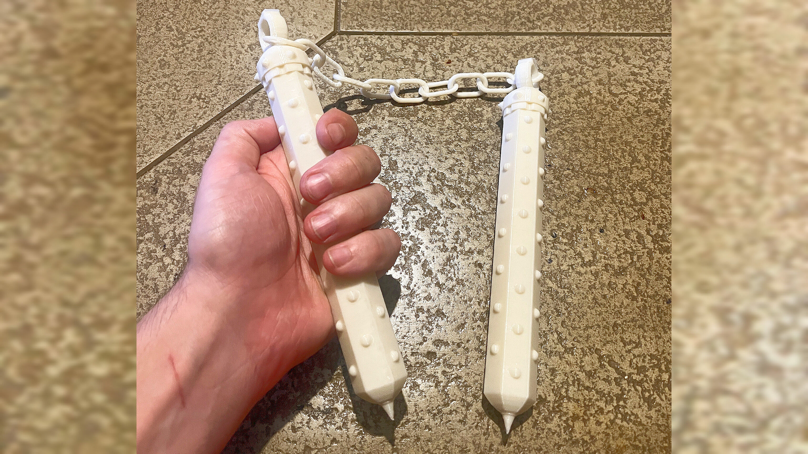 Textured Handle Nunchaku 3D model 3D printable | CGTrader