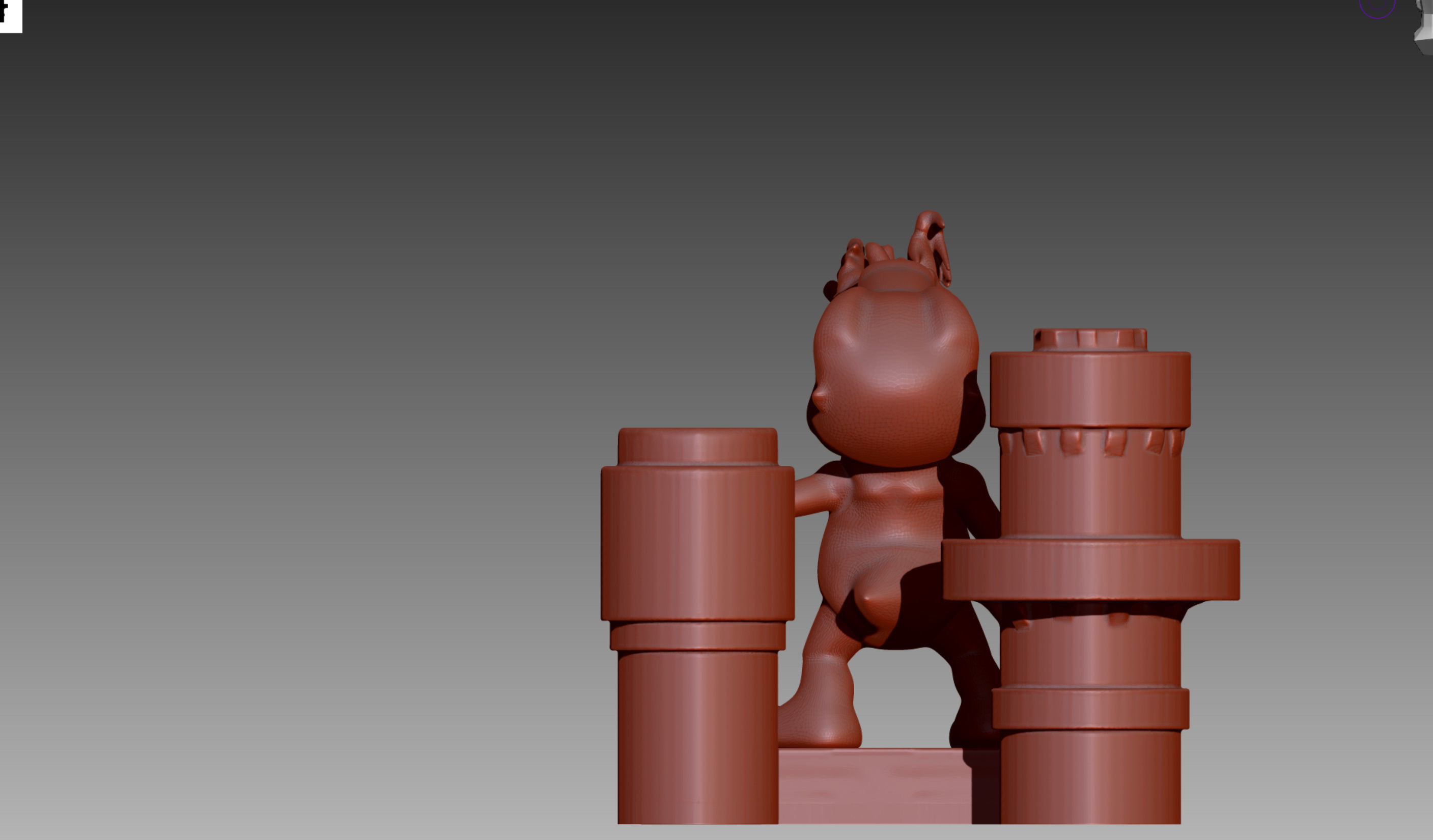 Agumon on roof Digimon OBJ STL 3D model 3D printable | CGTrader