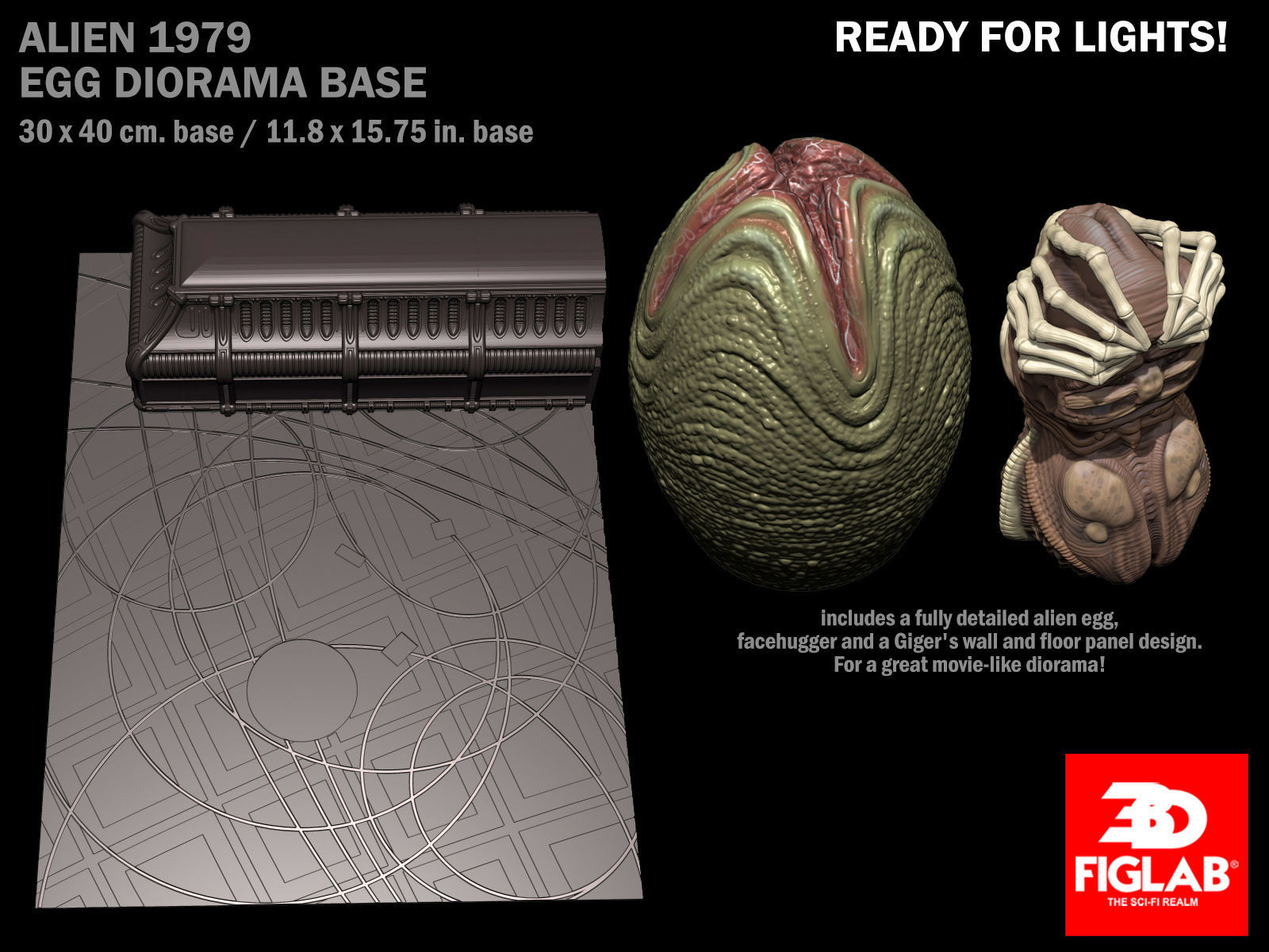 ALIEN EGGS BASE DIORAMA 3D model | CGTrader