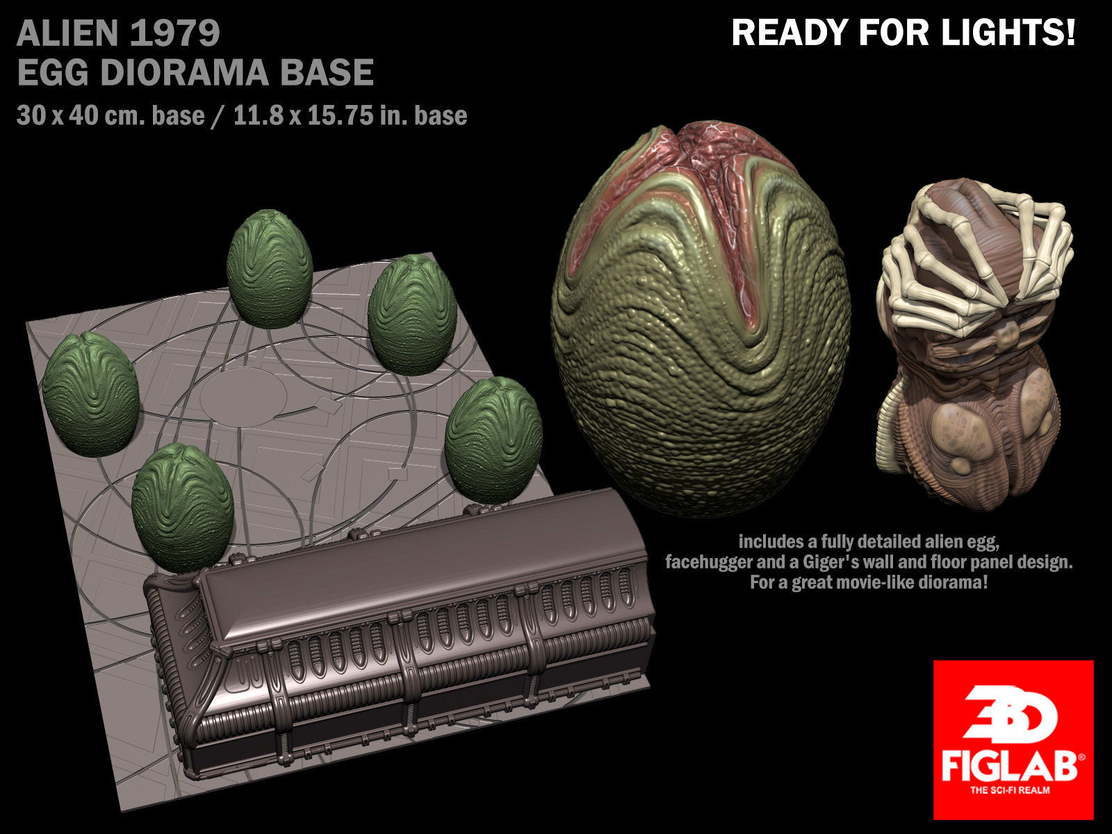 ALIEN EGGS BASE DIORAMA 3D model | CGTrader