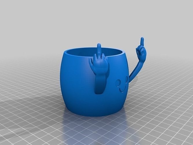 Middle Finger Happy pot 3D model 3D printable | CGTrader