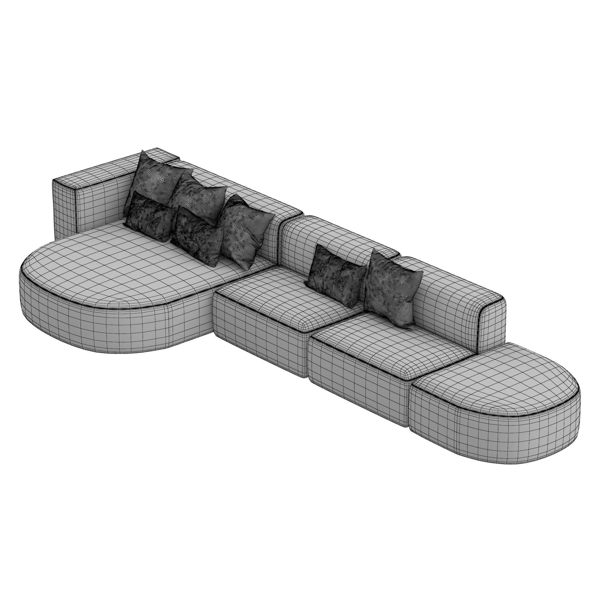 Belt modular sofa 3D model | CGTrader