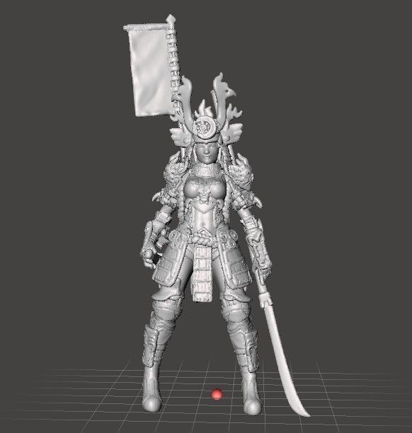 FEMALE SAMURAI WARLORD MINIATURE MODEL FANTASY GAMES DND RPG 3D model 3D printable | CGTrader