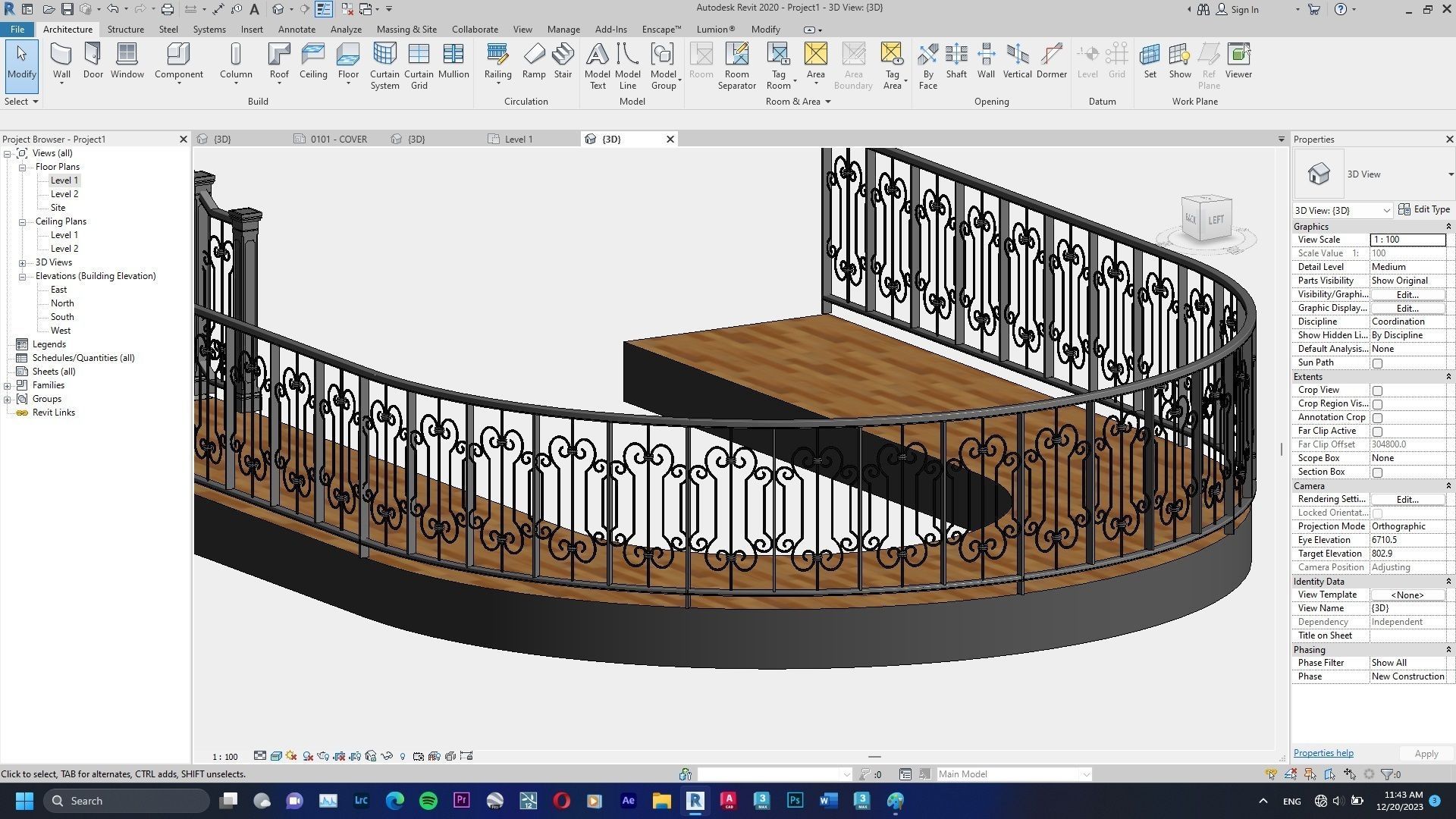 Classic Railing Revit Family type 016 3D model | CGTrader