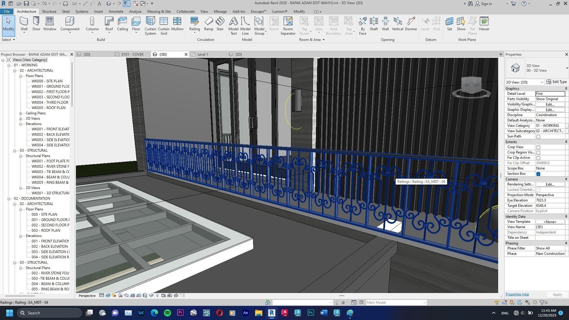 Classic Railing Revit Family type 016 3D model | CGTrader