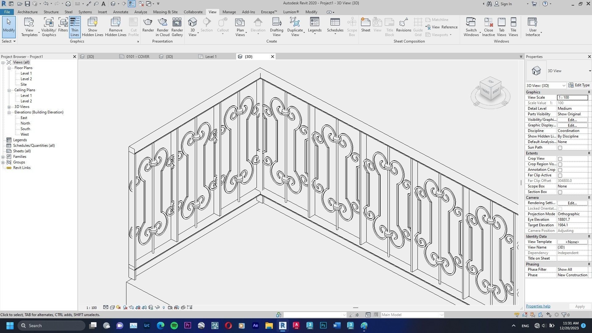 Classic Railing Revit Family type 016 3D model | CGTrader