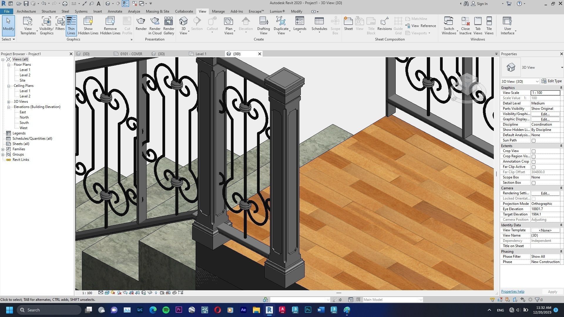 Classic Railing Revit Family type 016 3D model | CGTrader