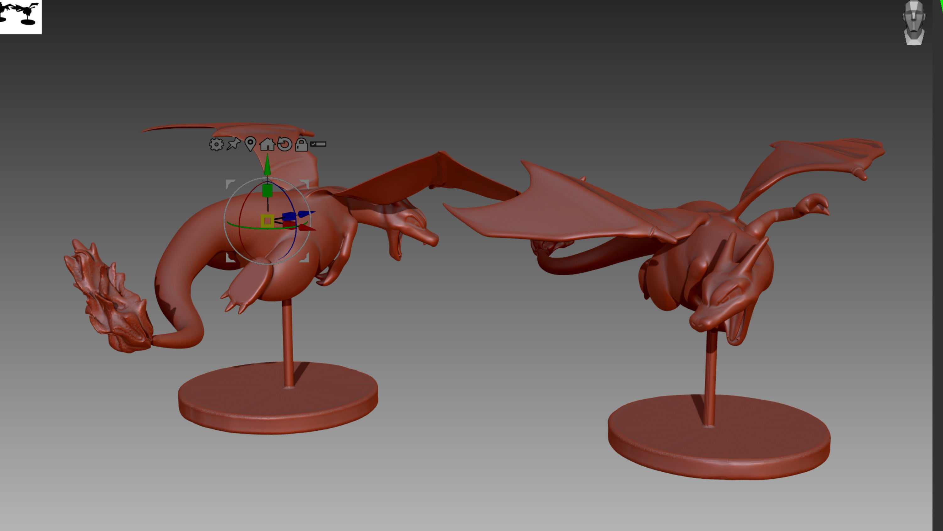 Charizard flying Pokemon OBJ STL 3D print model 3D model 3D printable ...