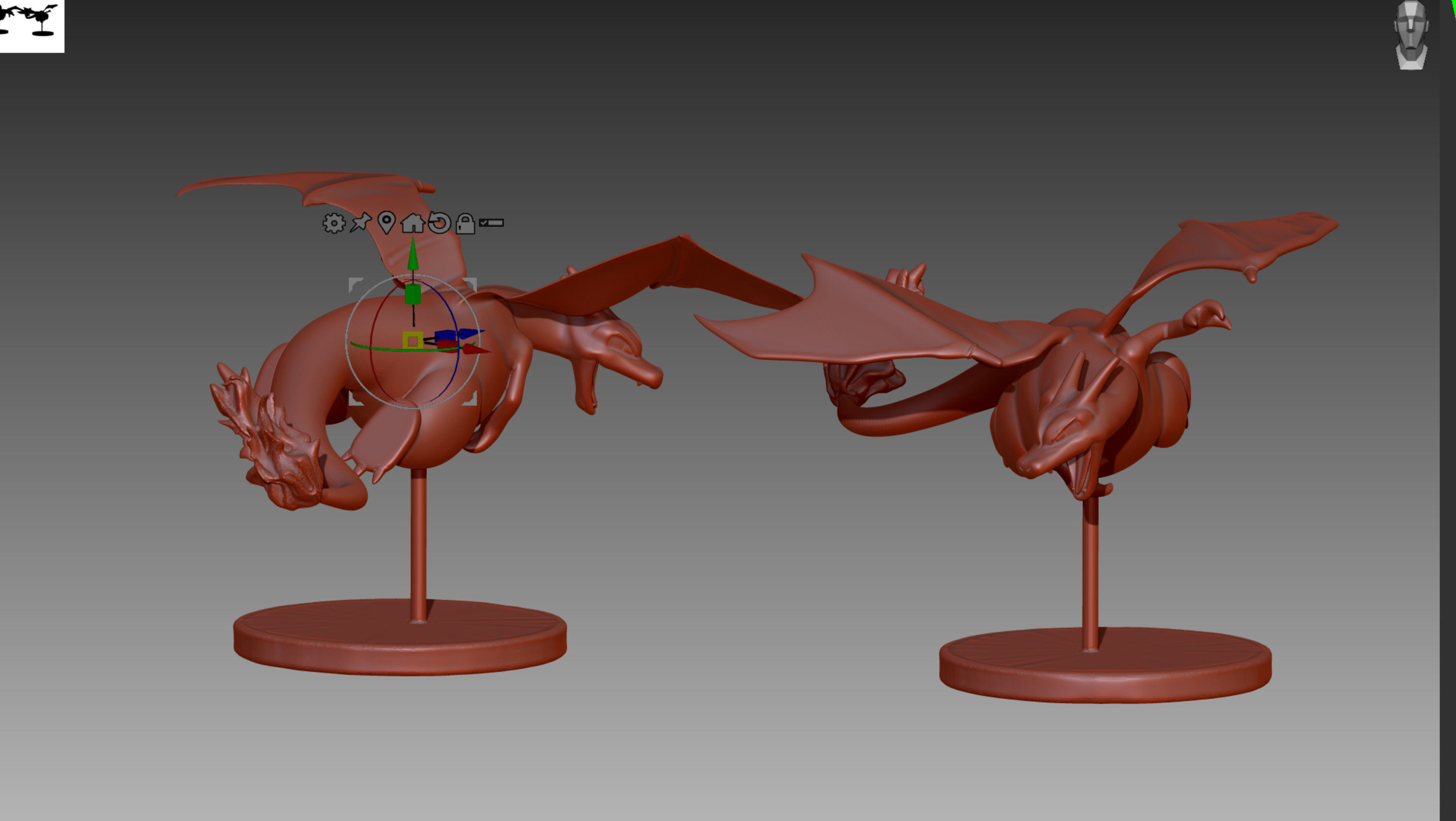 Charizard flying Pokemon OBJ STL 3D print model 3D model 3D printable ...