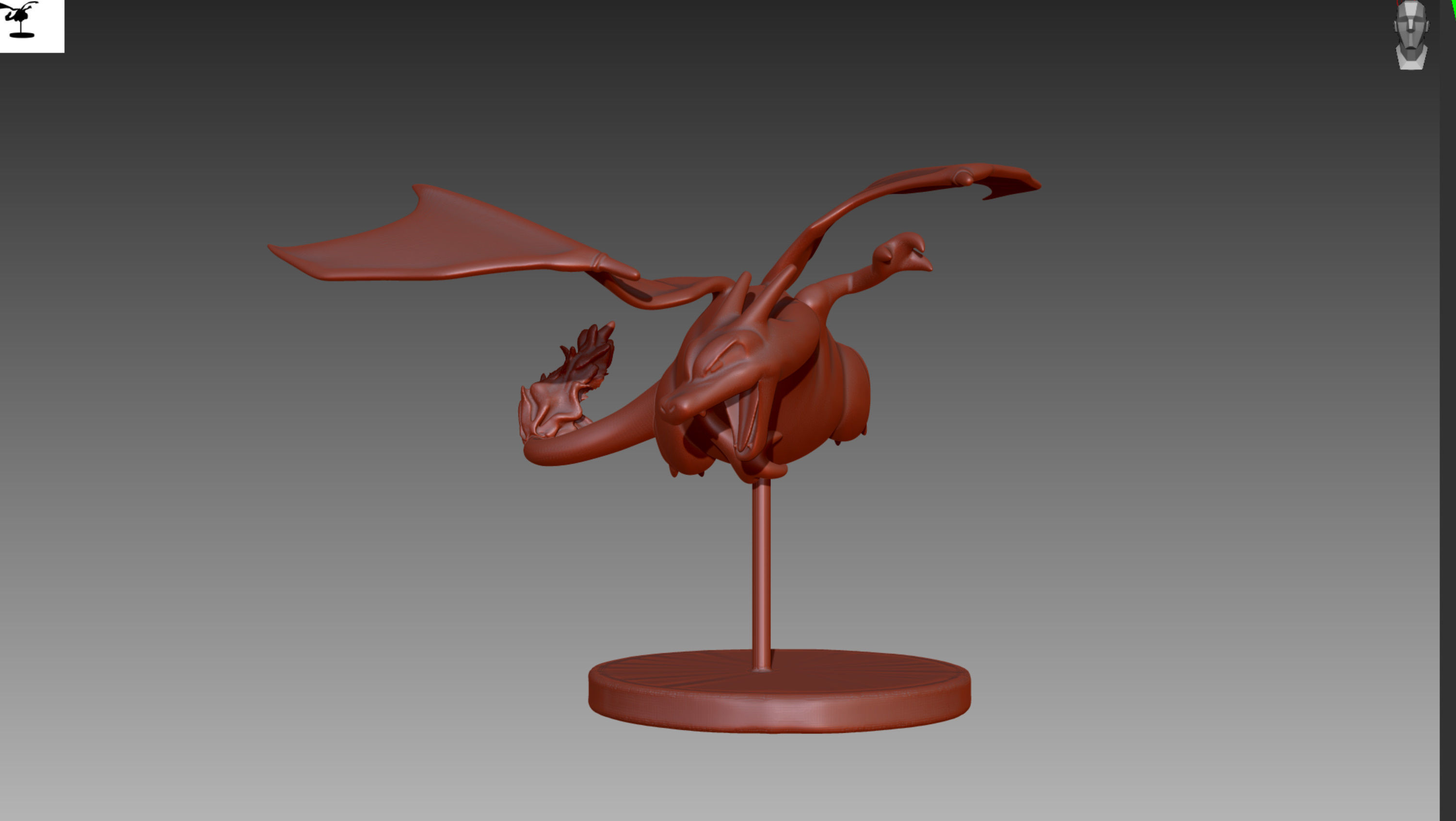 Charizard flying Pokemon OBJ STL 3D print model 3D model 3D printable ...