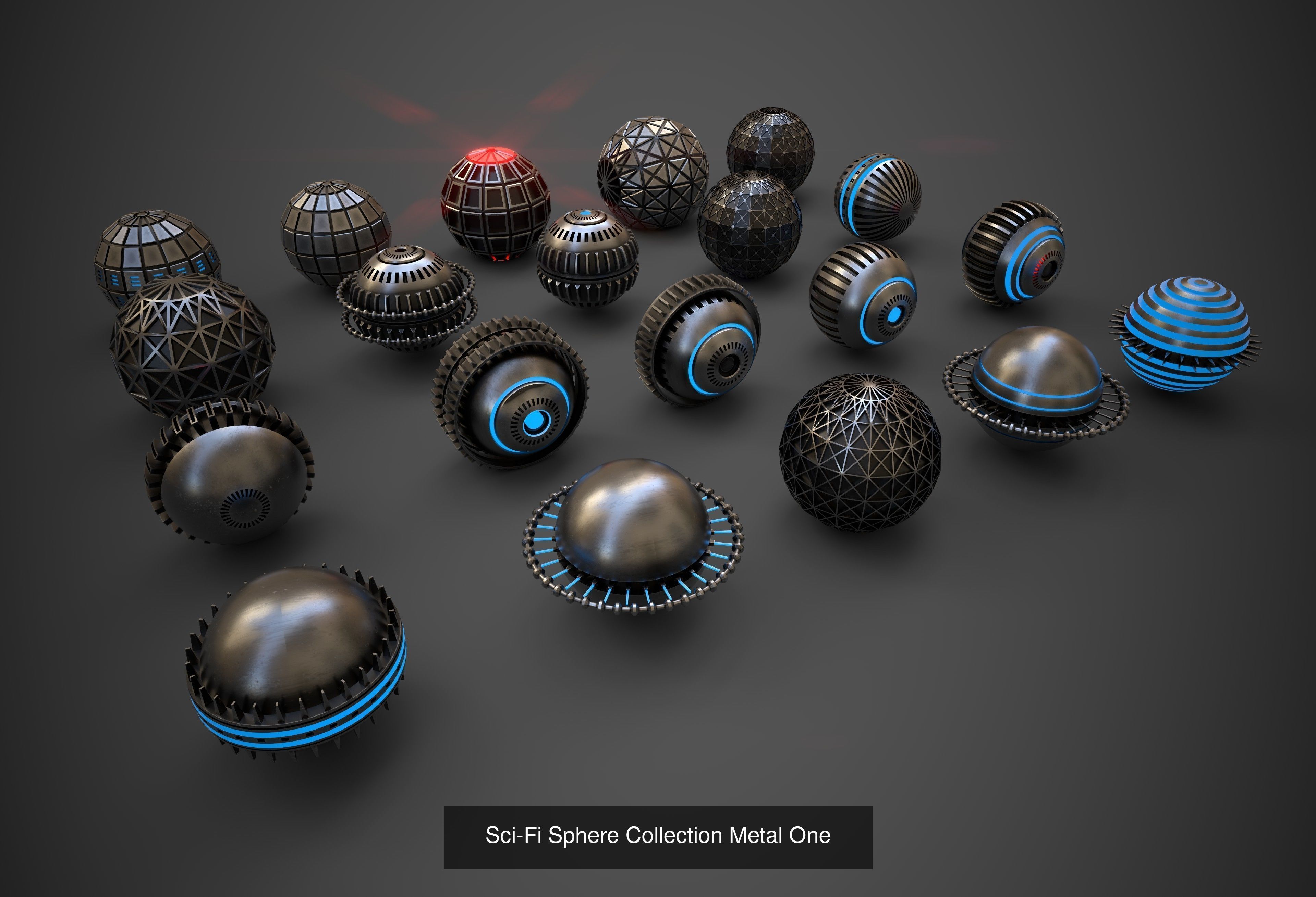 Sci-Fi Sphere Collection-PBR Texture with Unity Pack VR / AR / low-poly ...