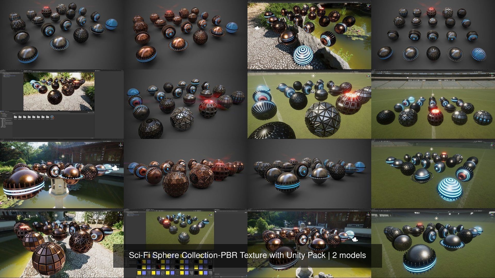 Sci-Fi Sphere Collection-PBR Texture with Unity Pack VR / AR / low-poly ...