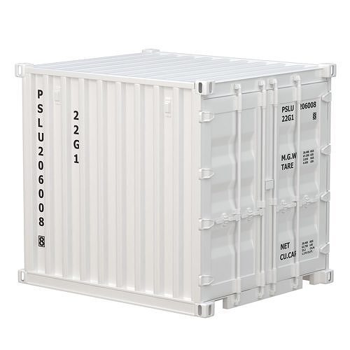 8ft Shipping Container White 3D model | CGTrader