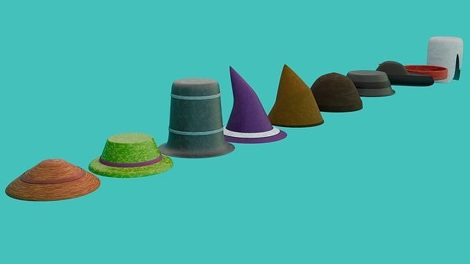 Lowpoly Hats 10x free VR / AR / low-poly 3D model | CGTrader