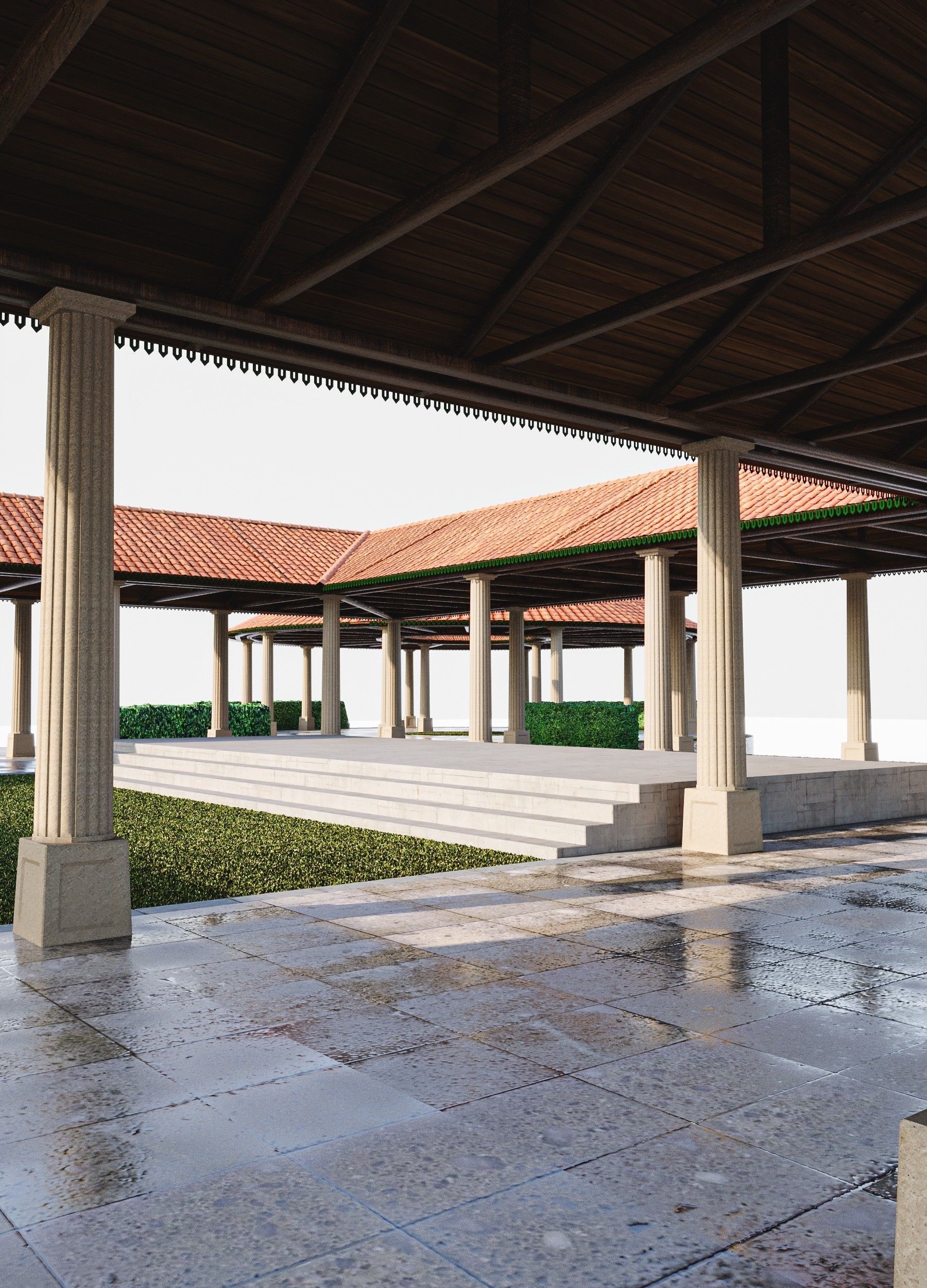 Outdoor Hall 3D model | CGTrader