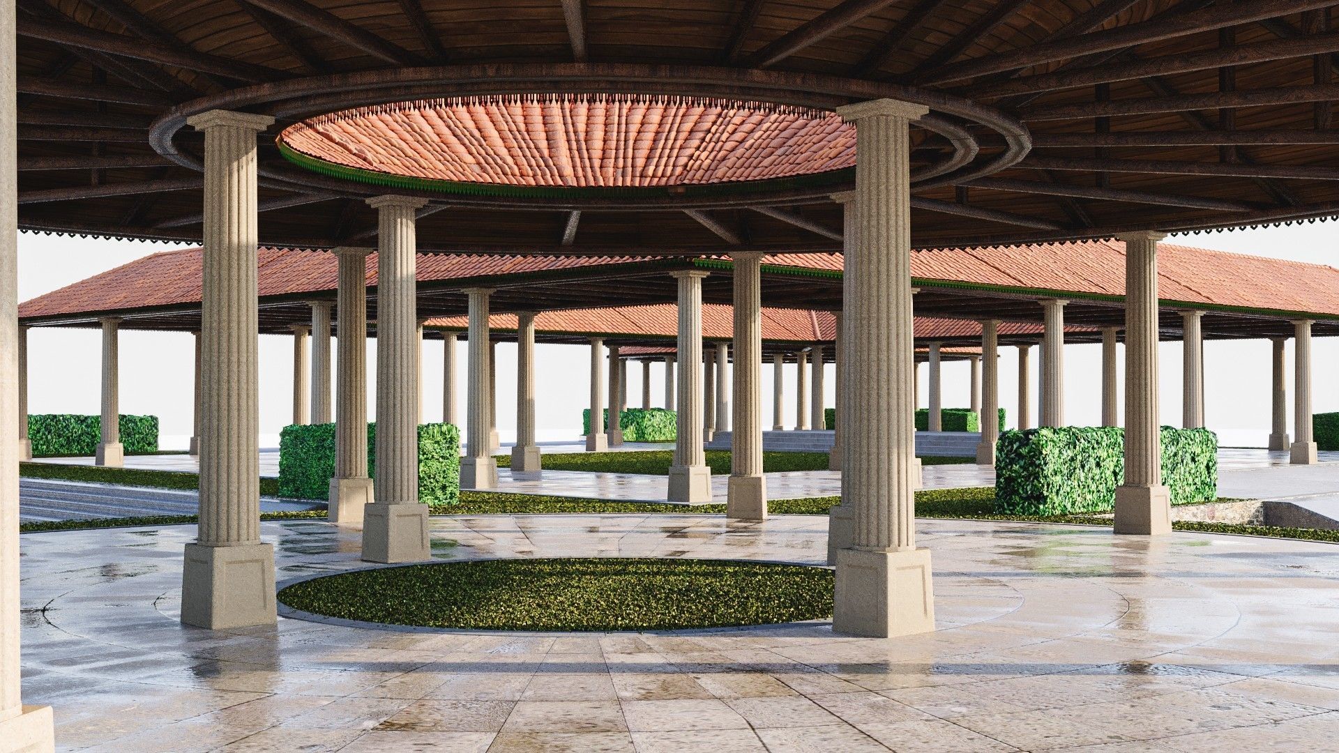 Outdoor Hall 3D model | CGTrader