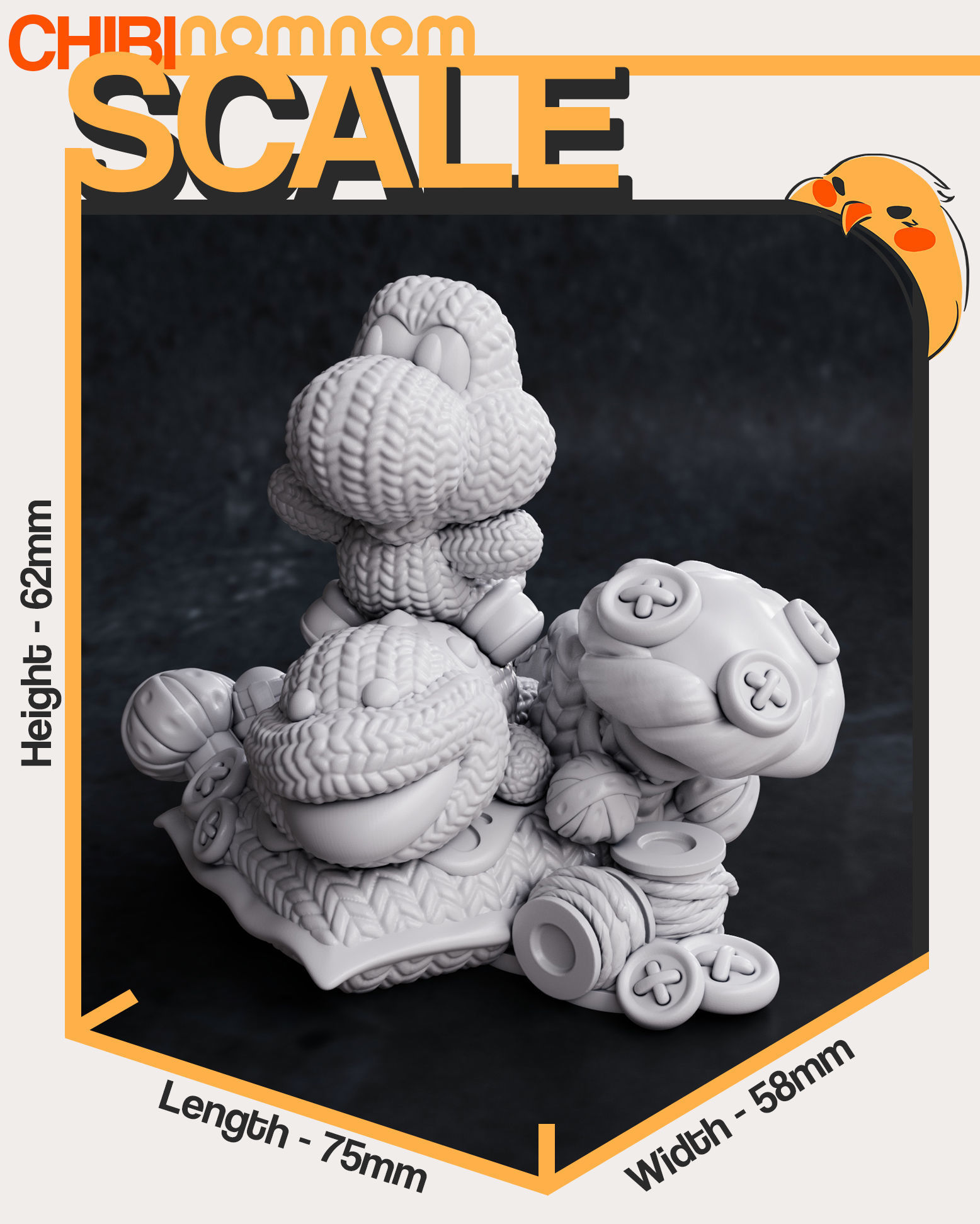 Chibi Yoshi - Yoshis Woolly World 3D model 3D printable | CGTrader