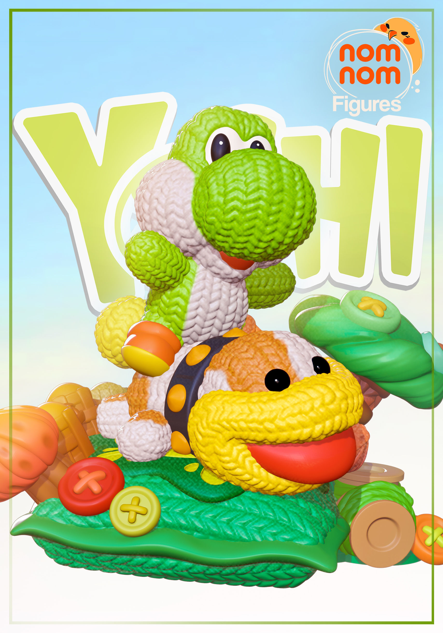 Chibi Yoshi - Yoshis Woolly World 3D model 3D printable | CGTrader