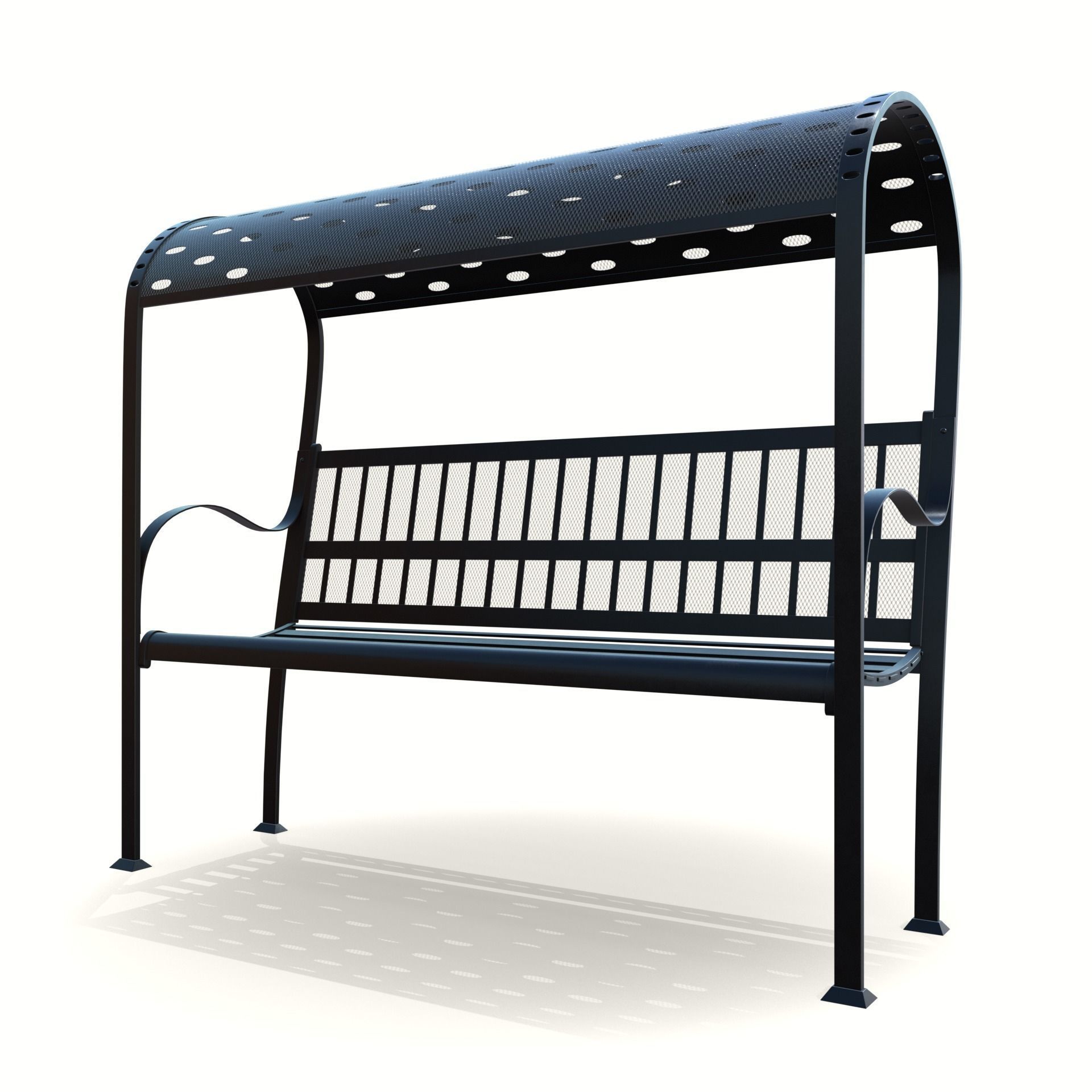 3D model out bench steel mesh VR / AR / low-poly | CGTrader
