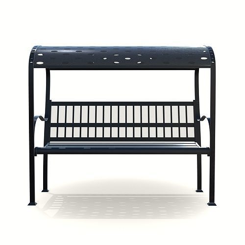 3D model out bench steel mesh VR / AR / low-poly | CGTrader