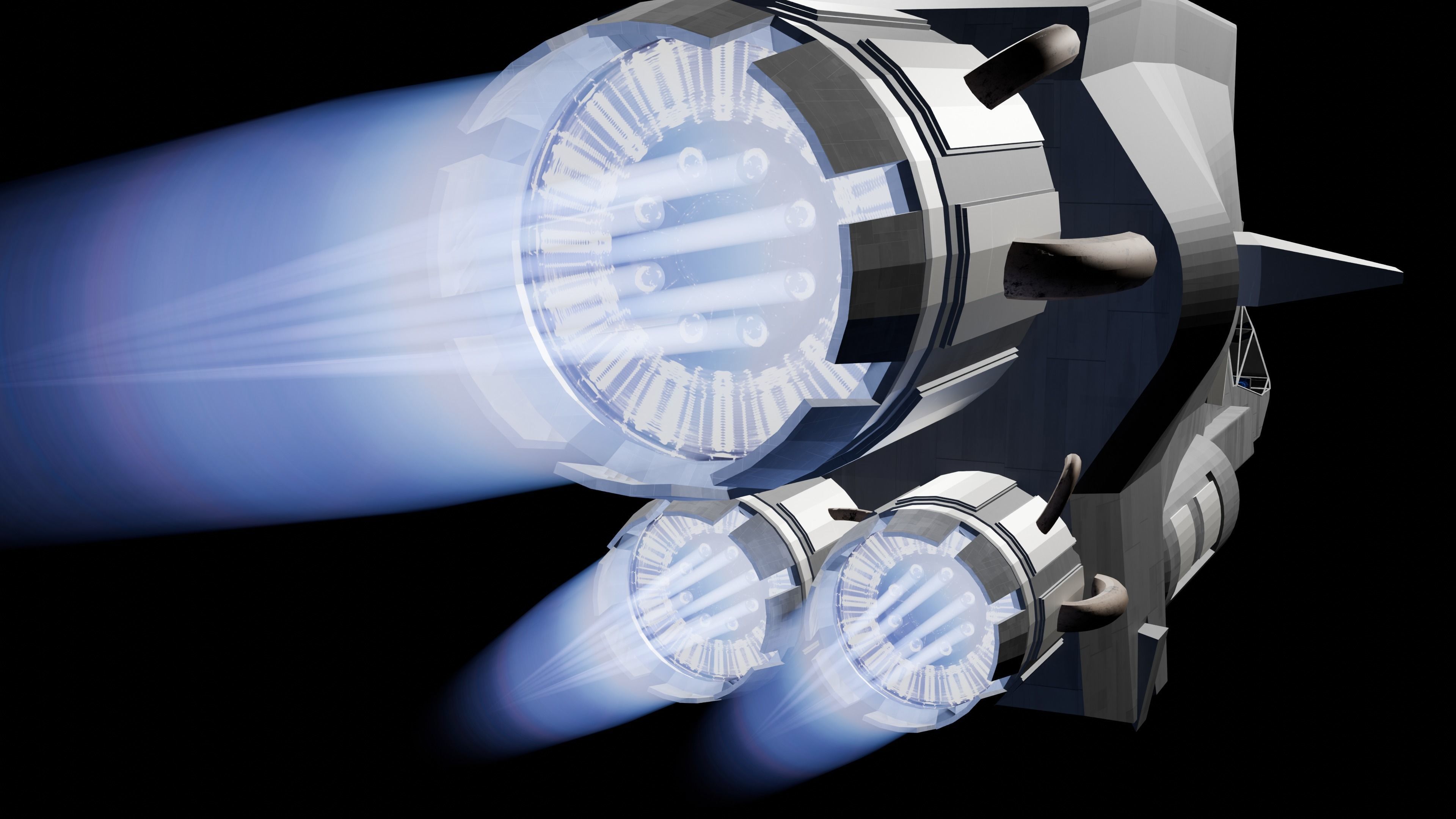 small spaceship with large engines 3D model | CGTrader