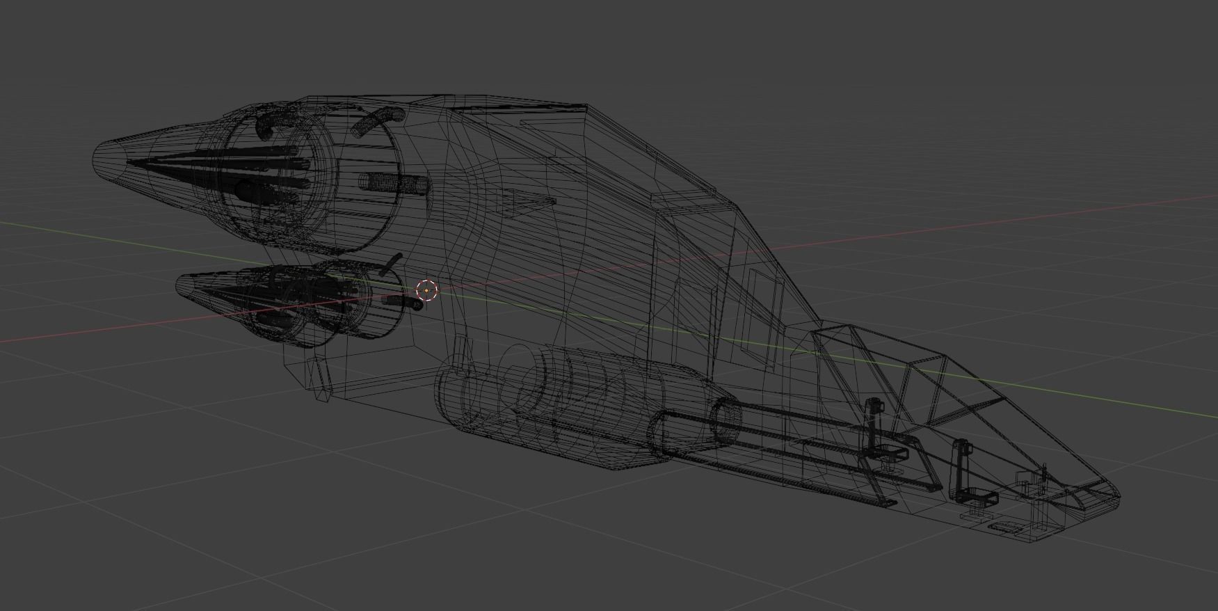 small spaceship with large engines 3D model | CGTrader