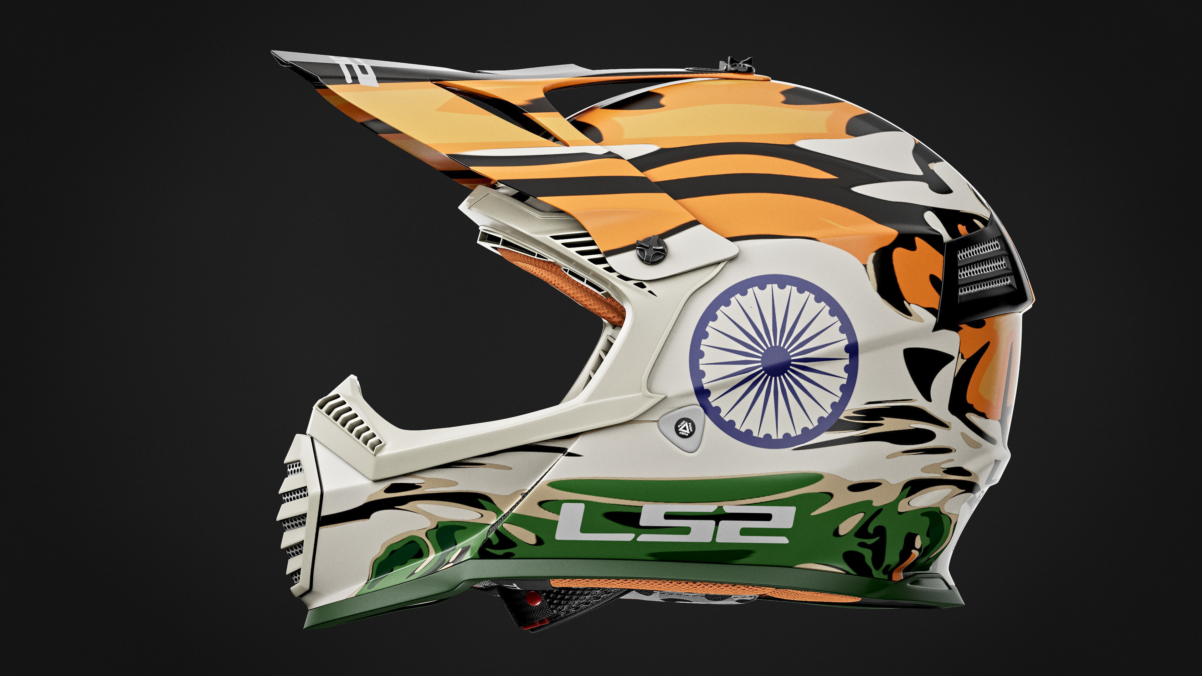 Motocross Helmet LS2 - Bharat India Version 3D model | CGTrader