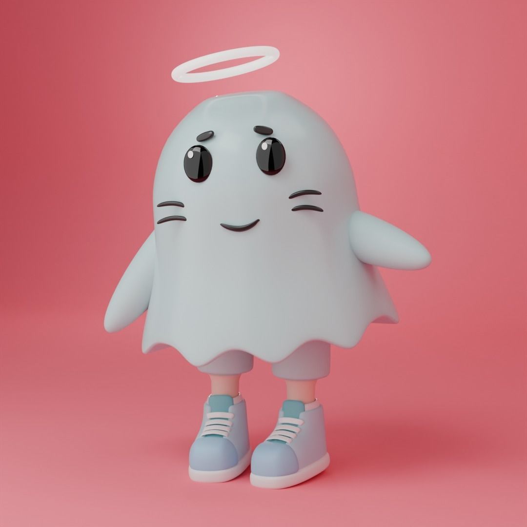 So Cute ghost 3D Model character cute cartoon 3D 3D model rigged | CGTrader
